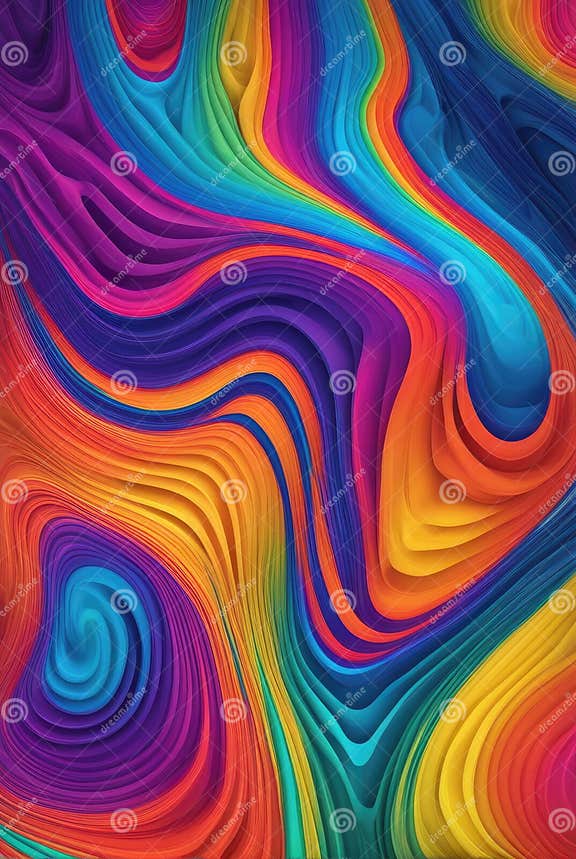 Psychedelic Bright Rainbow Swirl Pattern Stock Photo - Image of twist ...
