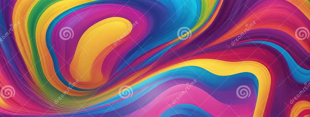 Psychedelic Bright Rainbow Swirl Pattern Stock Photo - Image of flow ...
