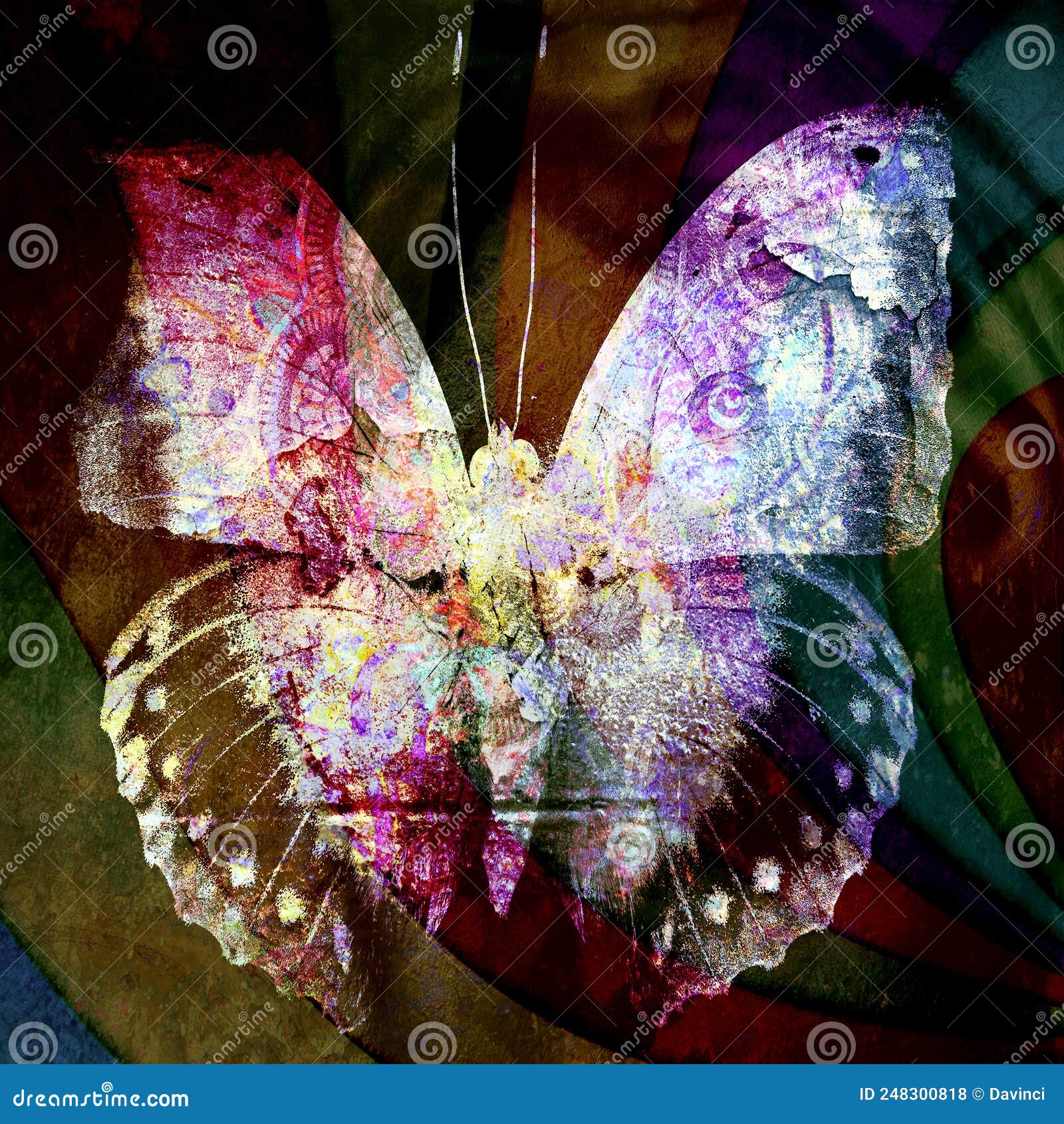 Psychedelic Butterfly Texture Background Stock Illustration ...