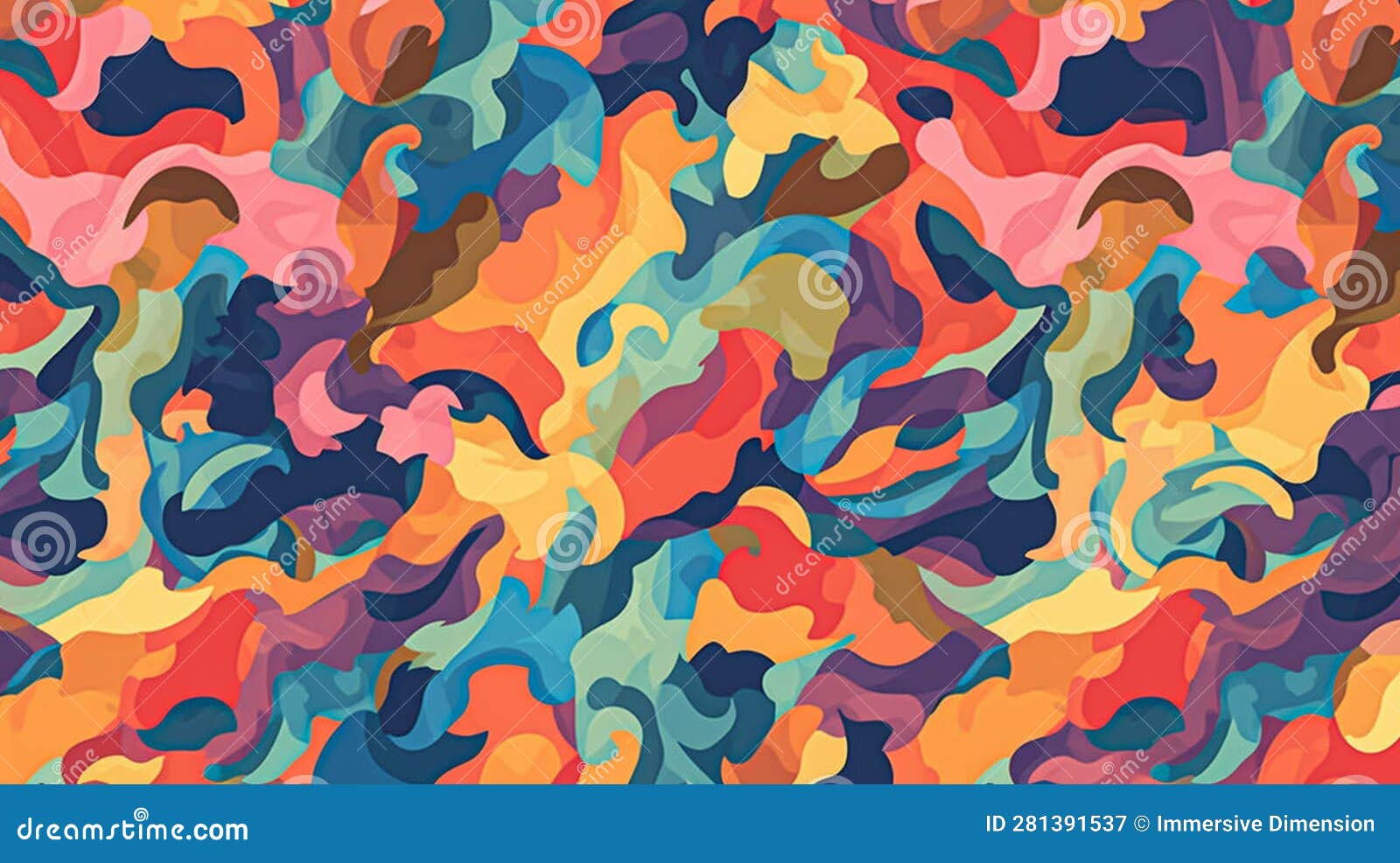Psychedelic Camo Pattern. Seamless Tile for Graphic Design. Generative ...
