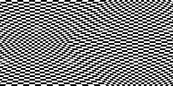 Psychedelic Checker Black and White Pattern. Abstract Distorted ...