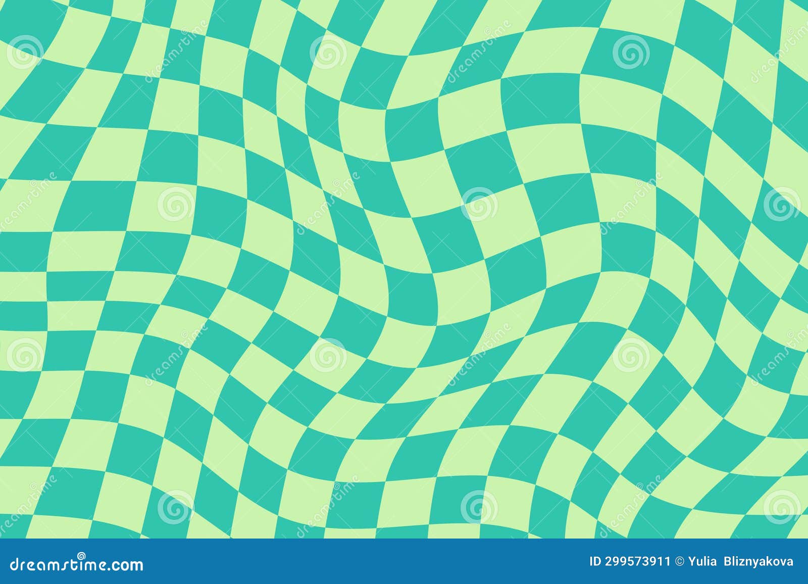 Psychedelic Checkerboard Green Pattern. Funky Checkered Background ...