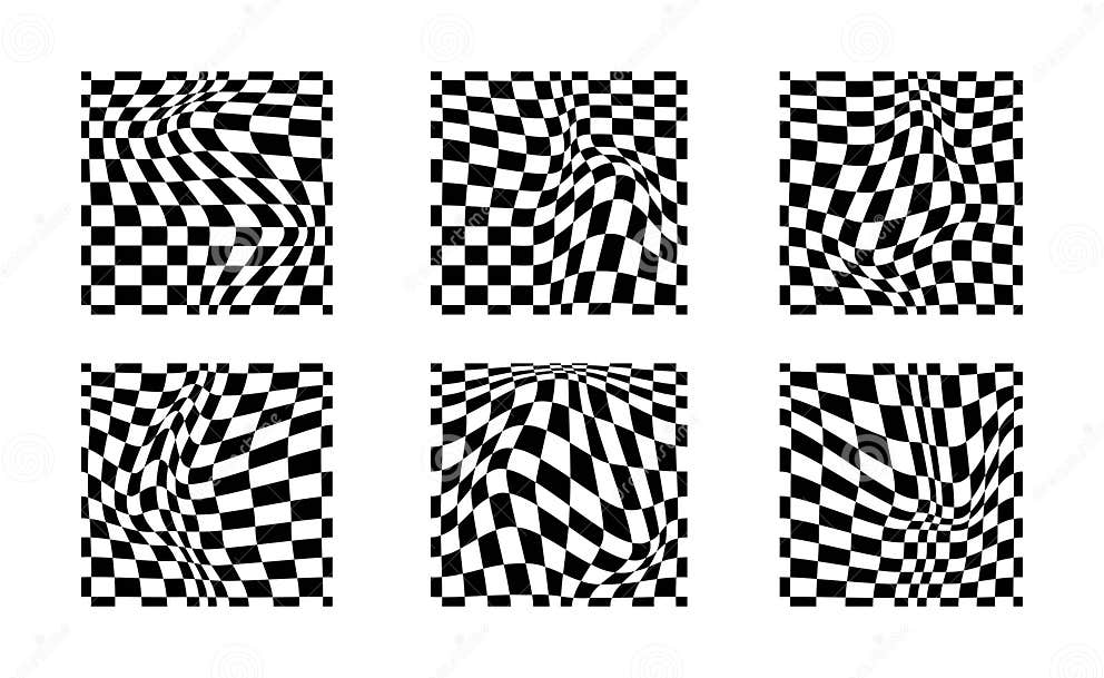 Psychedelic Checkerboard Pattern Stock Illustration - Illustration of ...