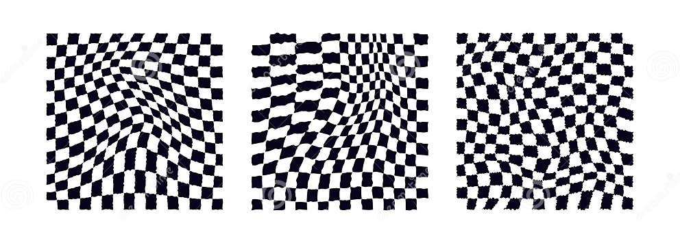 Psychedelic Checkerboard Pattern Stock Illustration - Illustration of ...