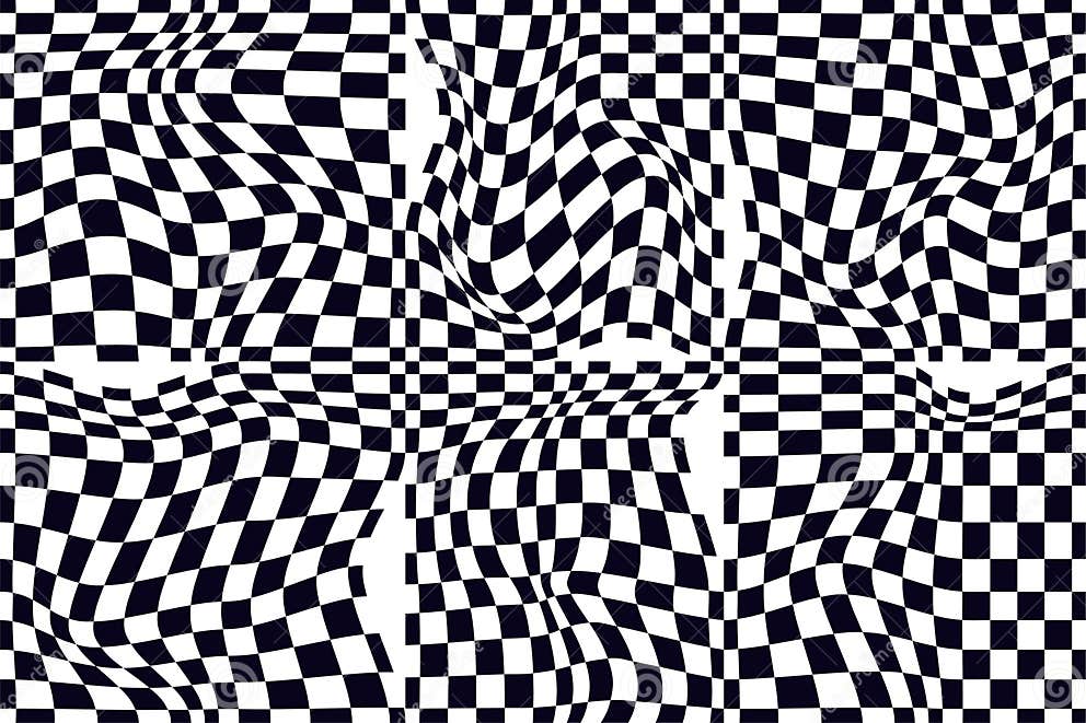 Psychedelic Checkerboard Pattern Stock Illustration - Illustration of ...