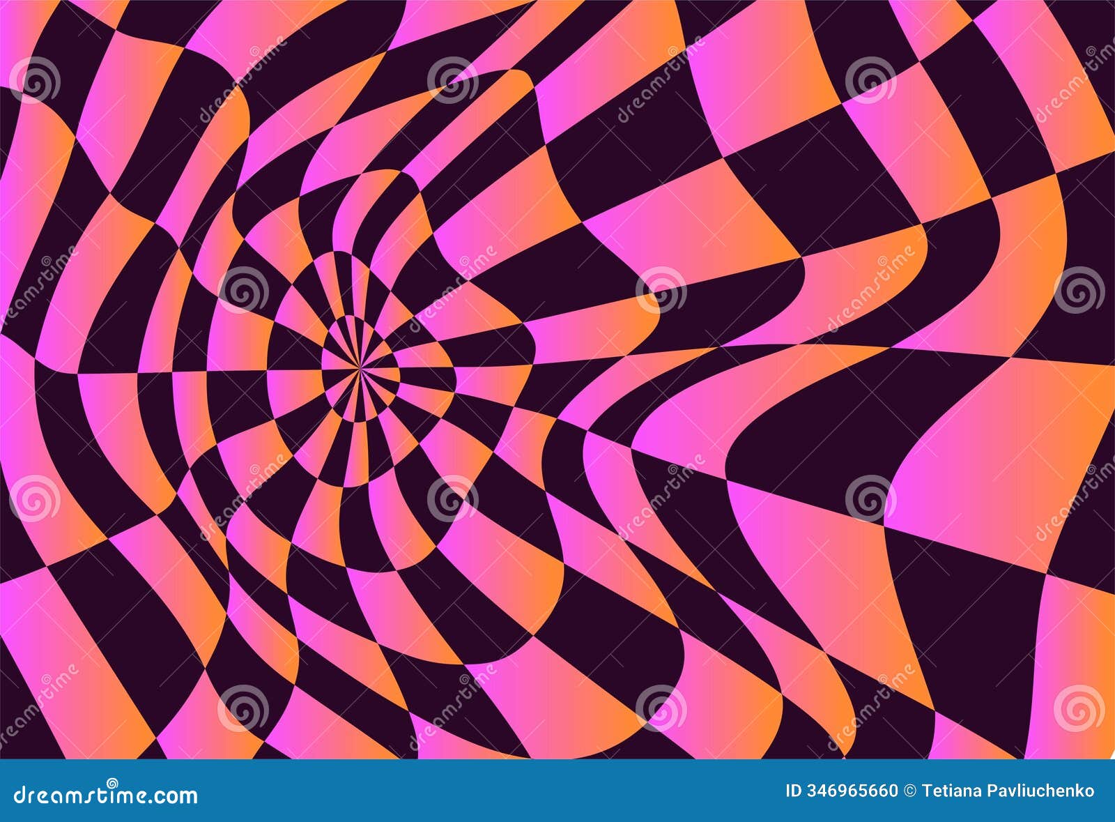 Psychedelic Checkerboard Pattern Stock Illustration - Illustration of ...