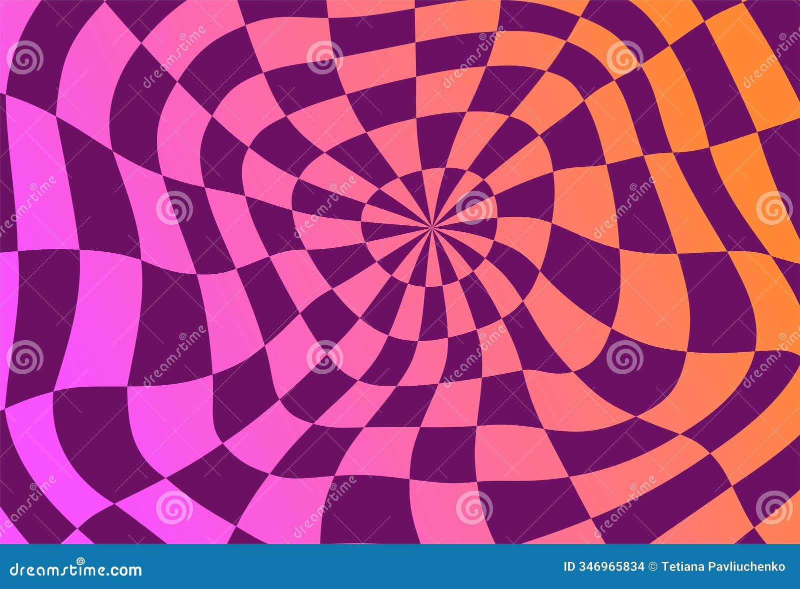 Psychedelic Checkerboard Pattern Stock Illustration - Illustration of ...