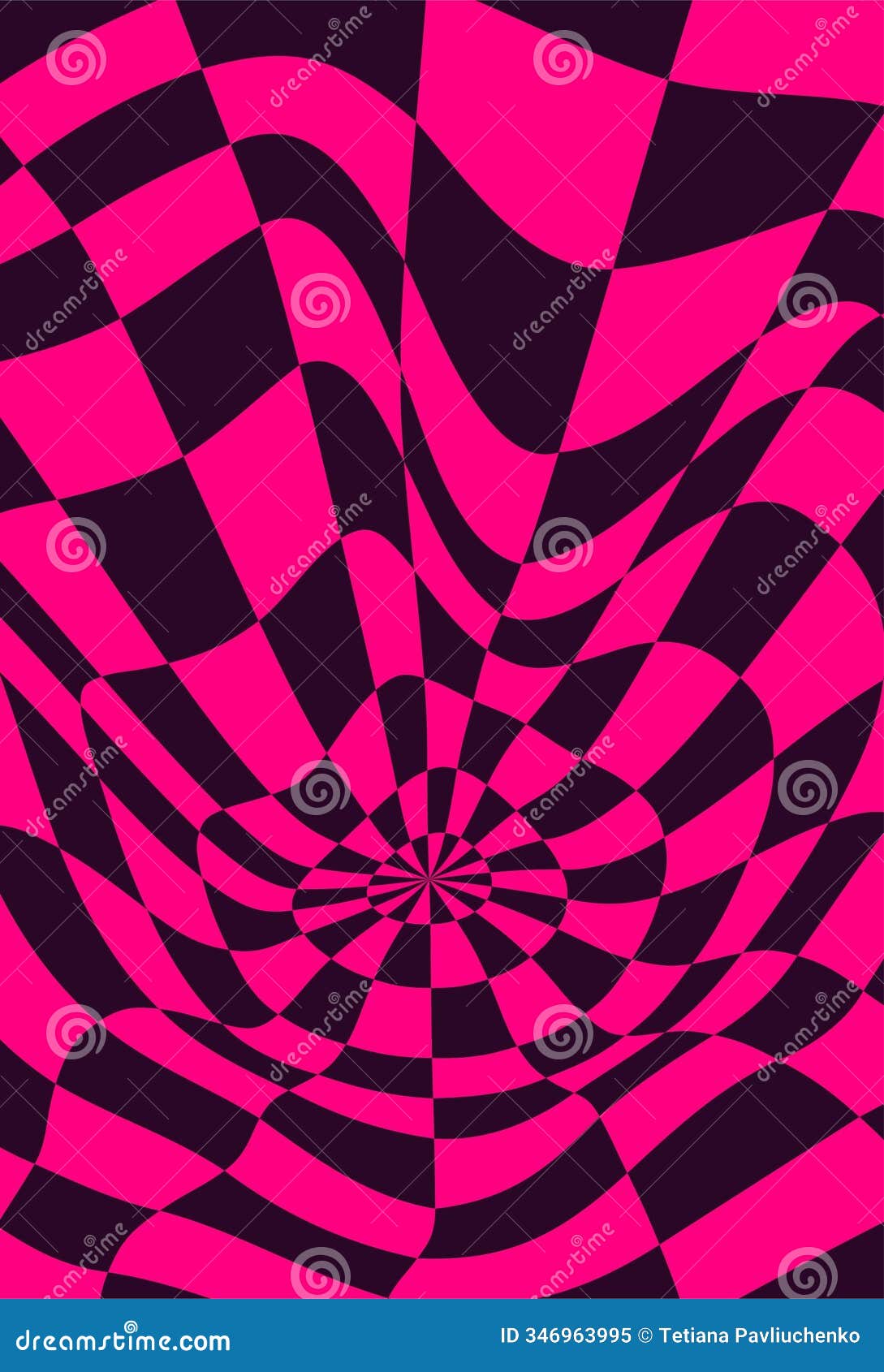 Psychedelic Checkerboard Poster Stock Illustration - Illustration of ...