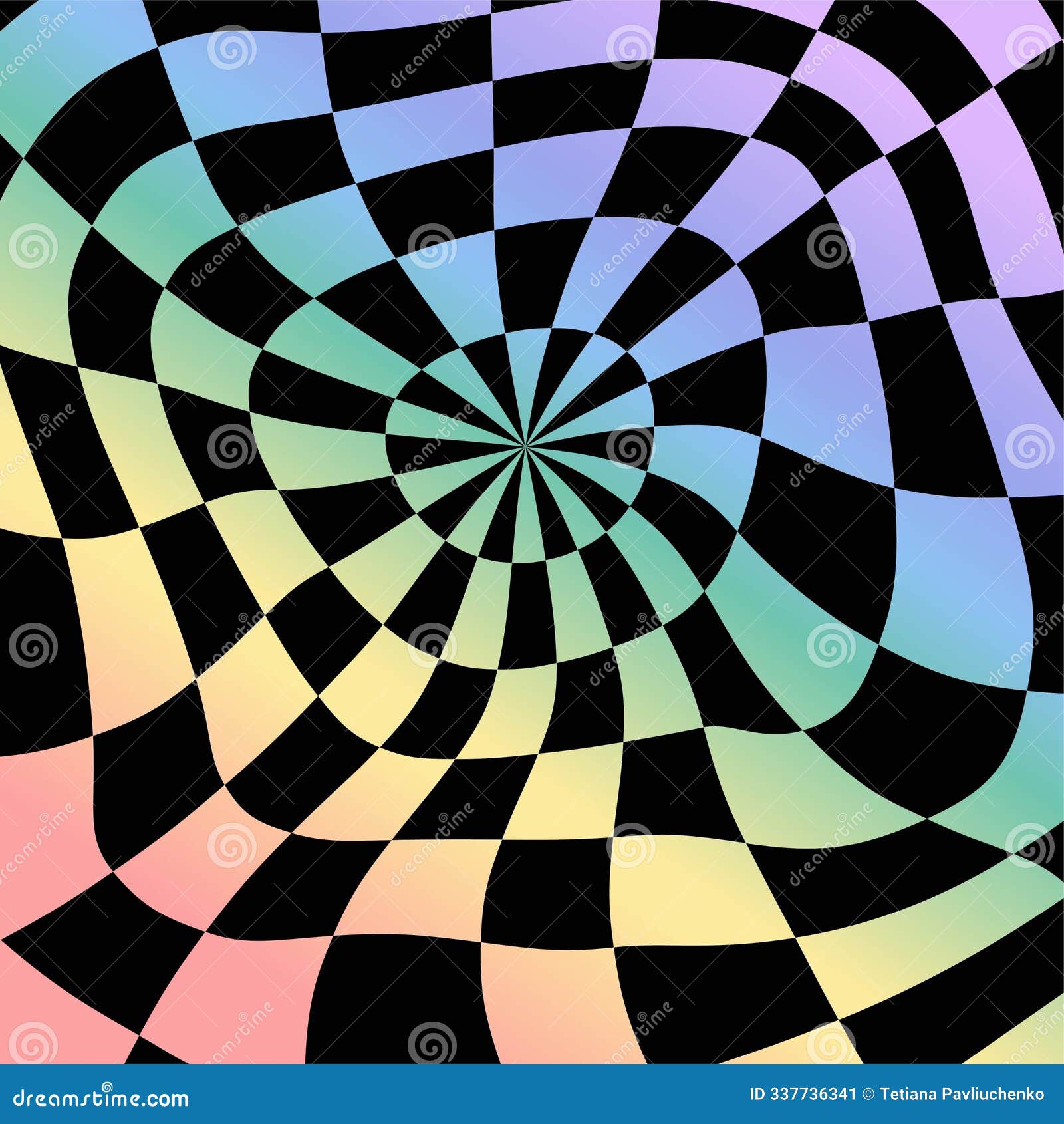 Psychedelic Checkerboard Rainbow Stock Illustration - Illustration of ...