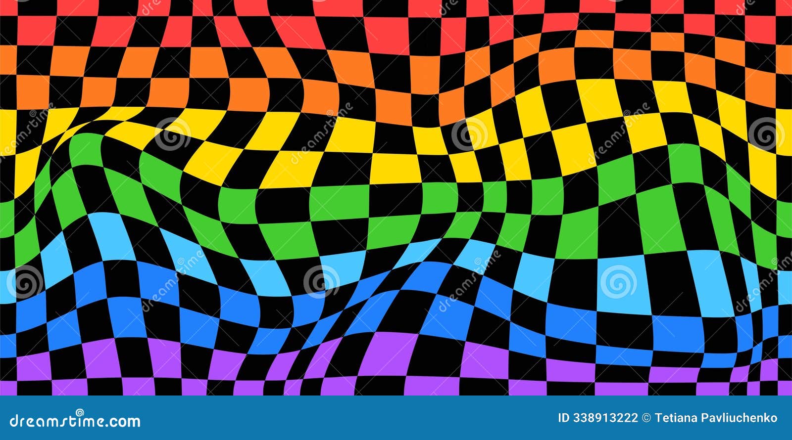 Checkerboard Rainbow Colored Background. Chessboard Seamless Pattern ...
