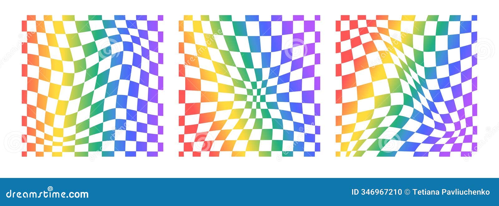 Psychedelic Checkerboard Rainbow Stock Illustration - Illustration of ...