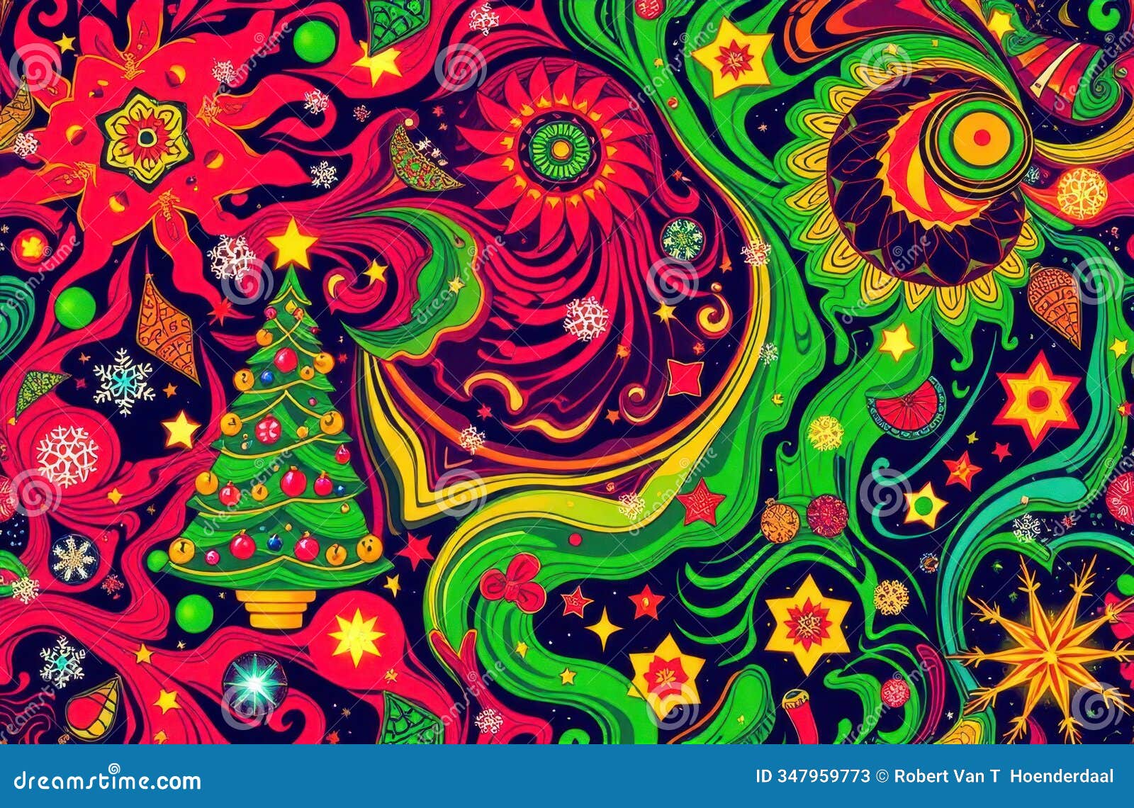 Psychedelic Christmas Decoration Wallpaper at 2-11-2024 Stock ...