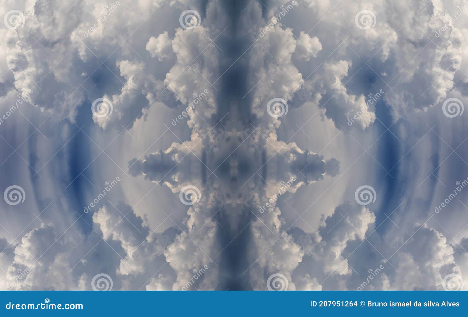 Psychedelic Clouds Faces, Symmetrical Kaleidoscope Mirror, Abstract ...