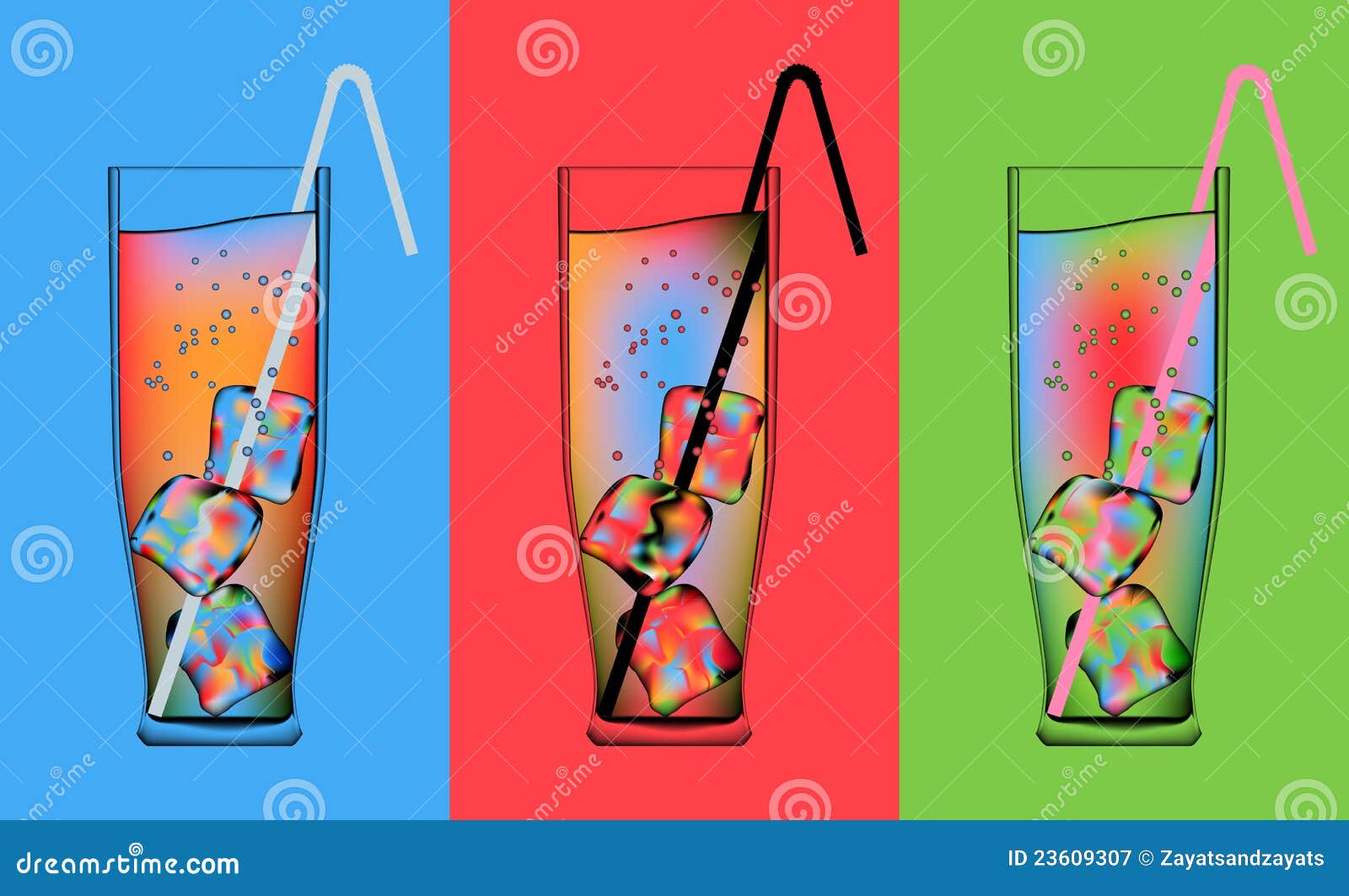 Psychedelic cocktails stock vector. Illustration of nightclub - 23609307