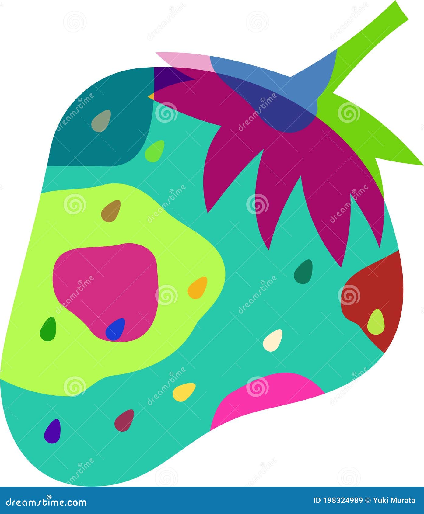 Psychedelic Color Fruit Illustration Stock Vector - Illustration of ...