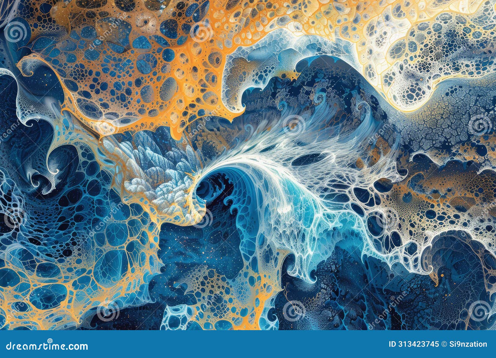 Psychedelic Colored Abstract Wave Art Background by Blending Irregular ...