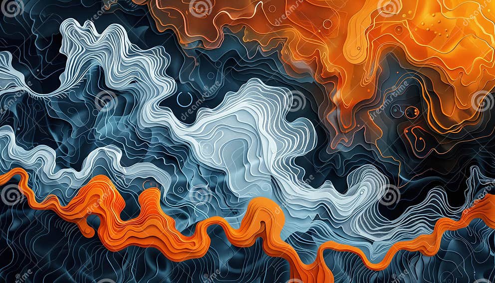 Psychedelic Colored Abstract Wave Art Background by Blending Irregular Neural Structures with ...