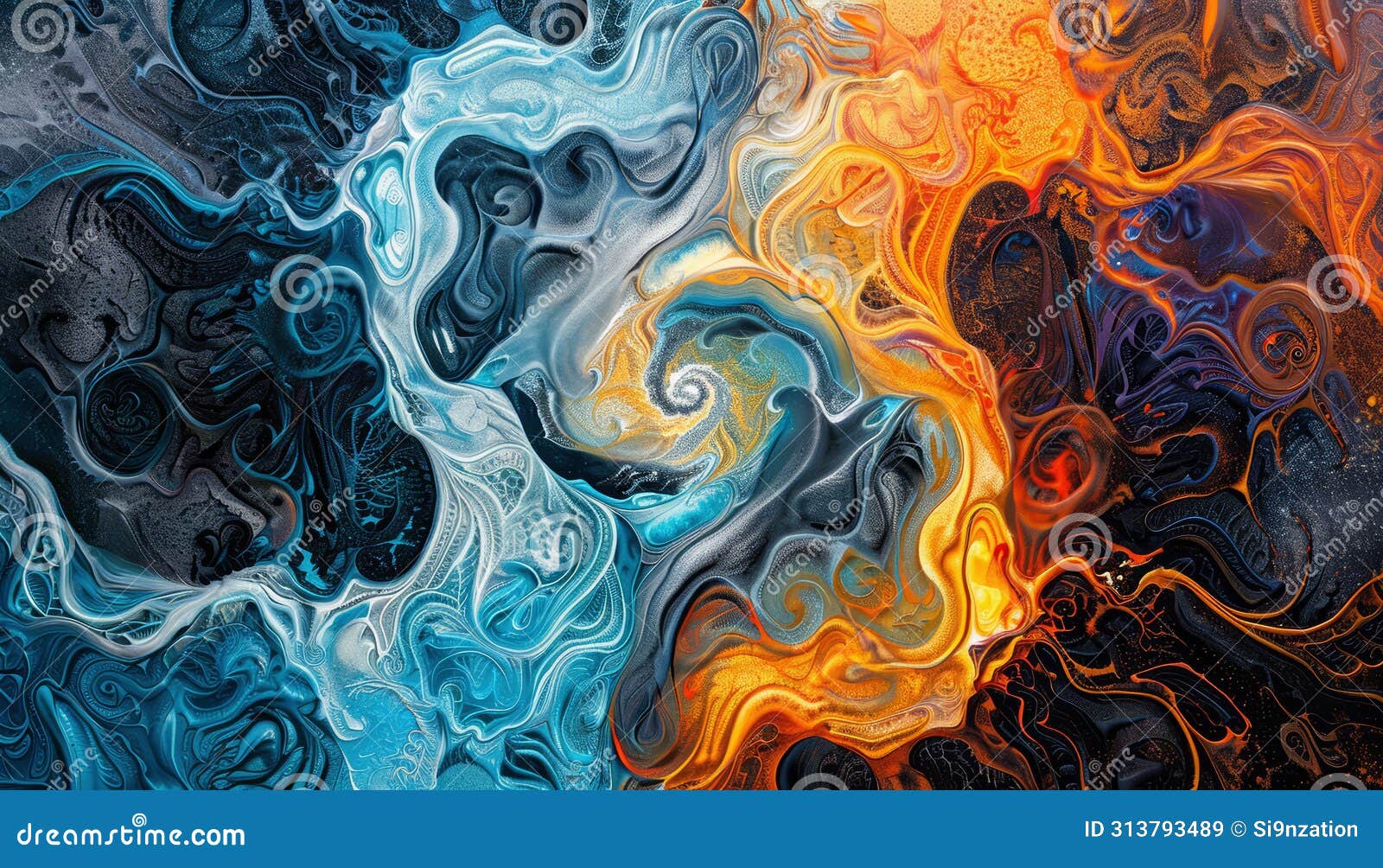 Psychedelic Colored Abstract Wave Art Background by Blending Irregular ...