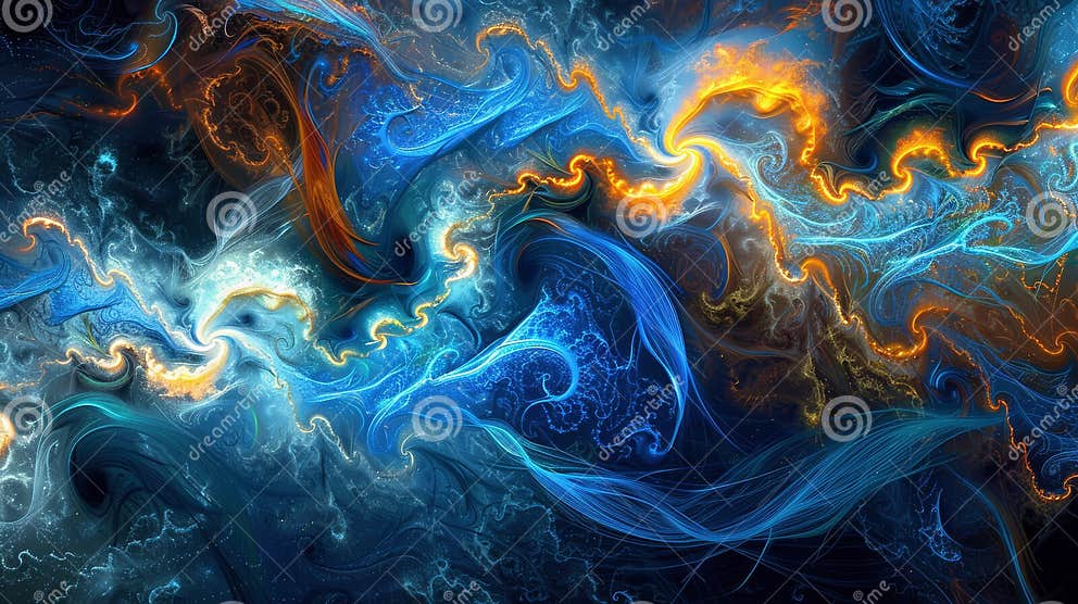 Psychedelic Colored Abstract Wave Art Background by Blending Irregular ...