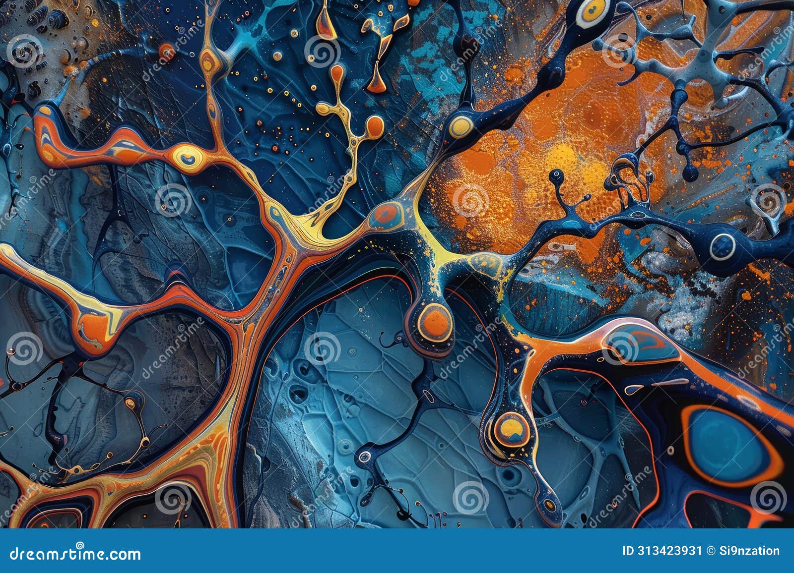 Psychedelic Colored Abstract Wave Art Background by Blending Irregular ...