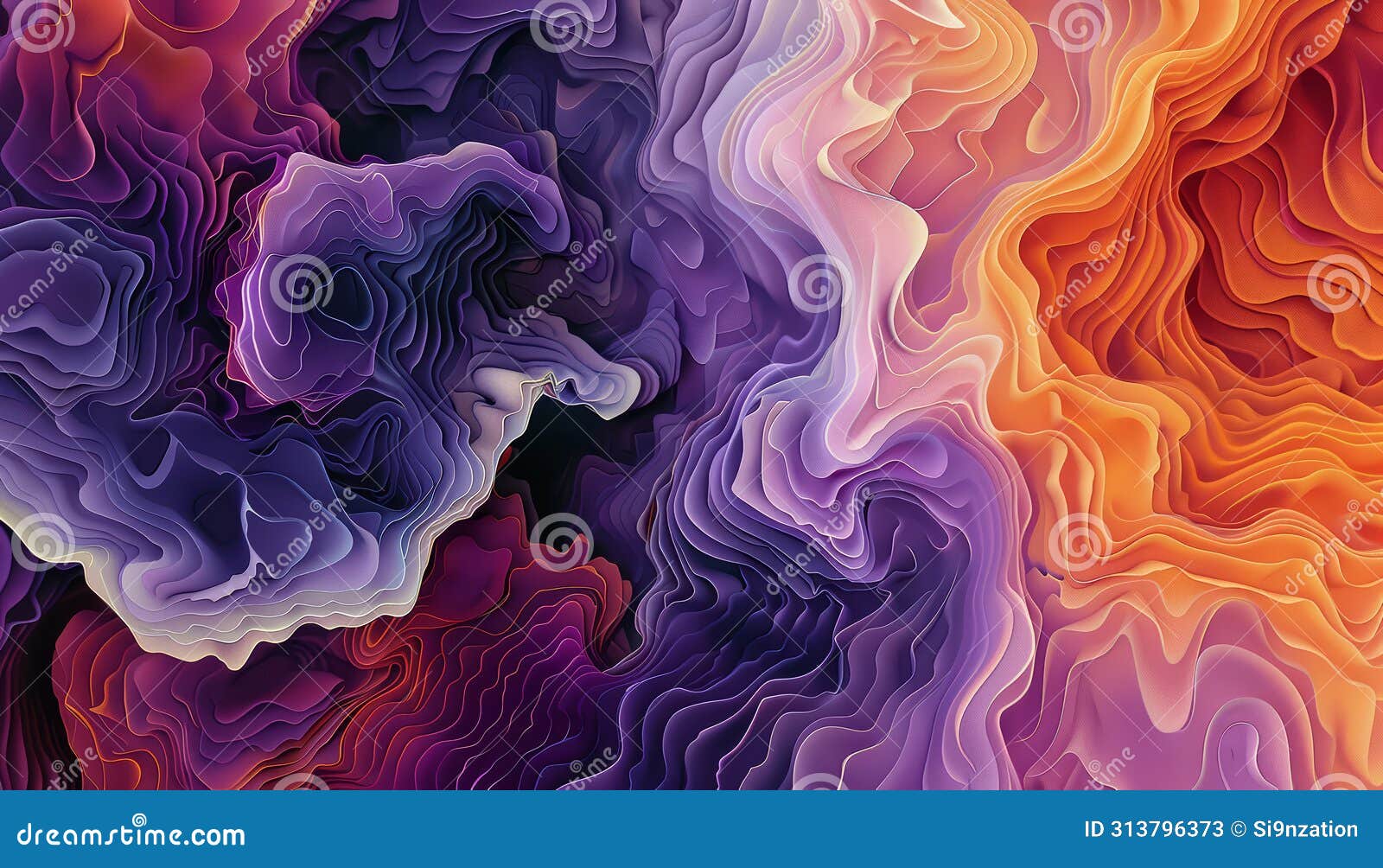 Psychedelic Colored Abstract Wave Art Background by Blending Irregular ...
