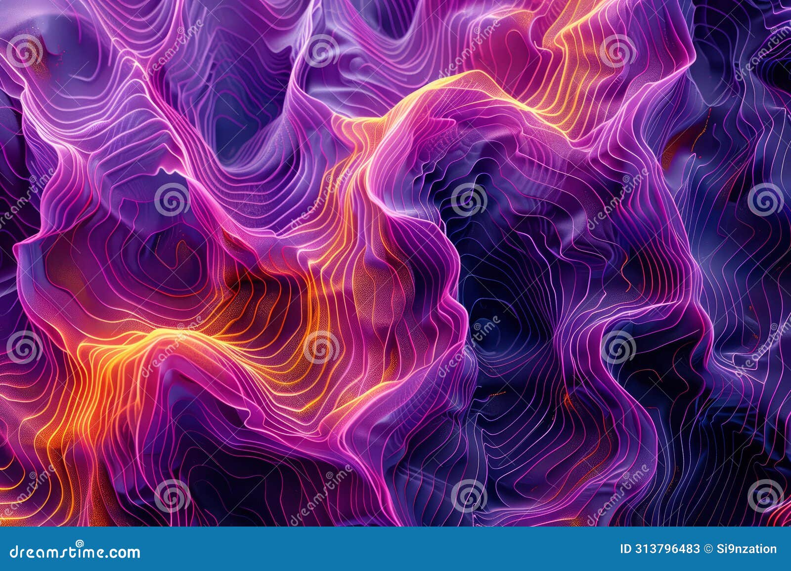 Psychedelic Colored Abstract Wave Art Background by Blending Irregular ...