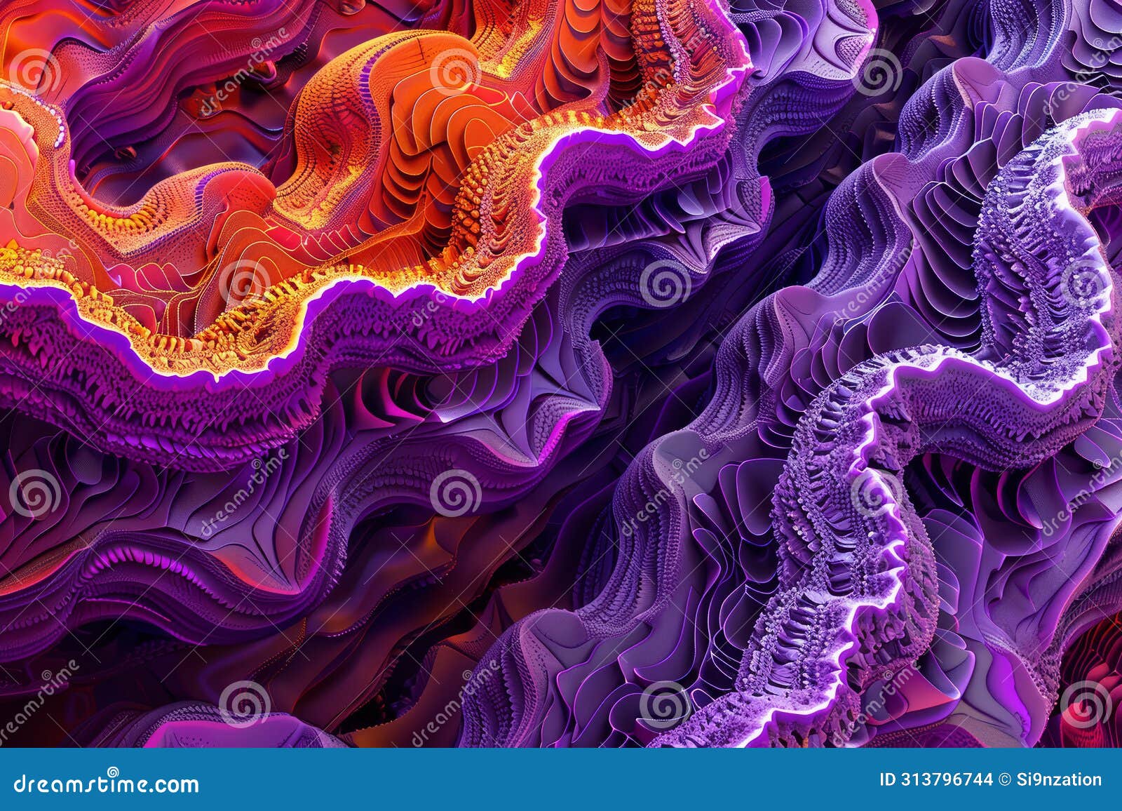 Psychedelic Colored Abstract Wave Art Background by Blending Irregular ...