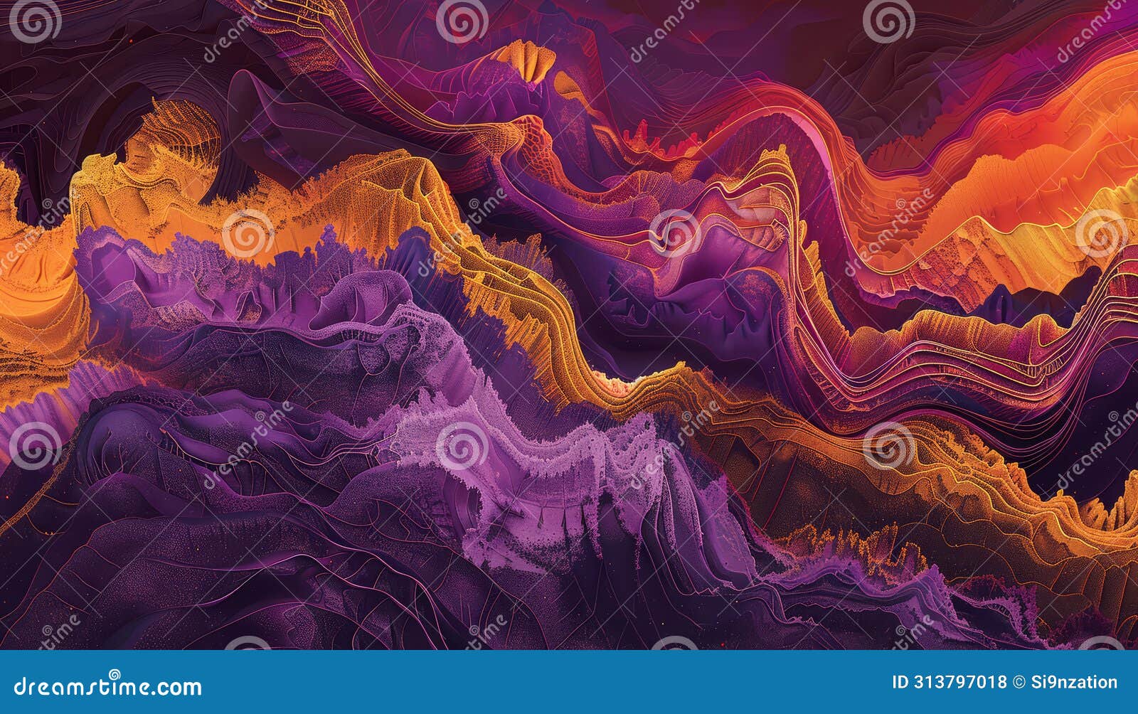 Psychedelic Colored Abstract Wave Art Background by Blending Irregular ...