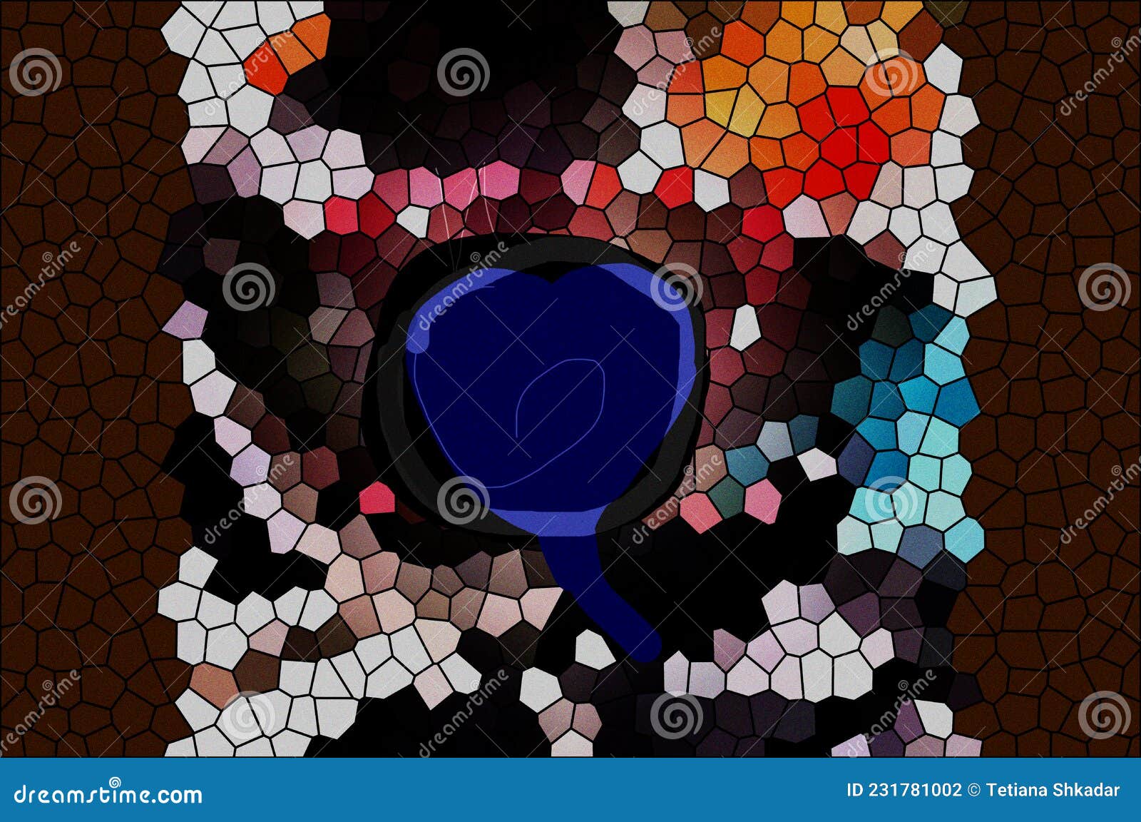 Psychedelic Colored Geometric Pattern, Figures As Separate Objects ...