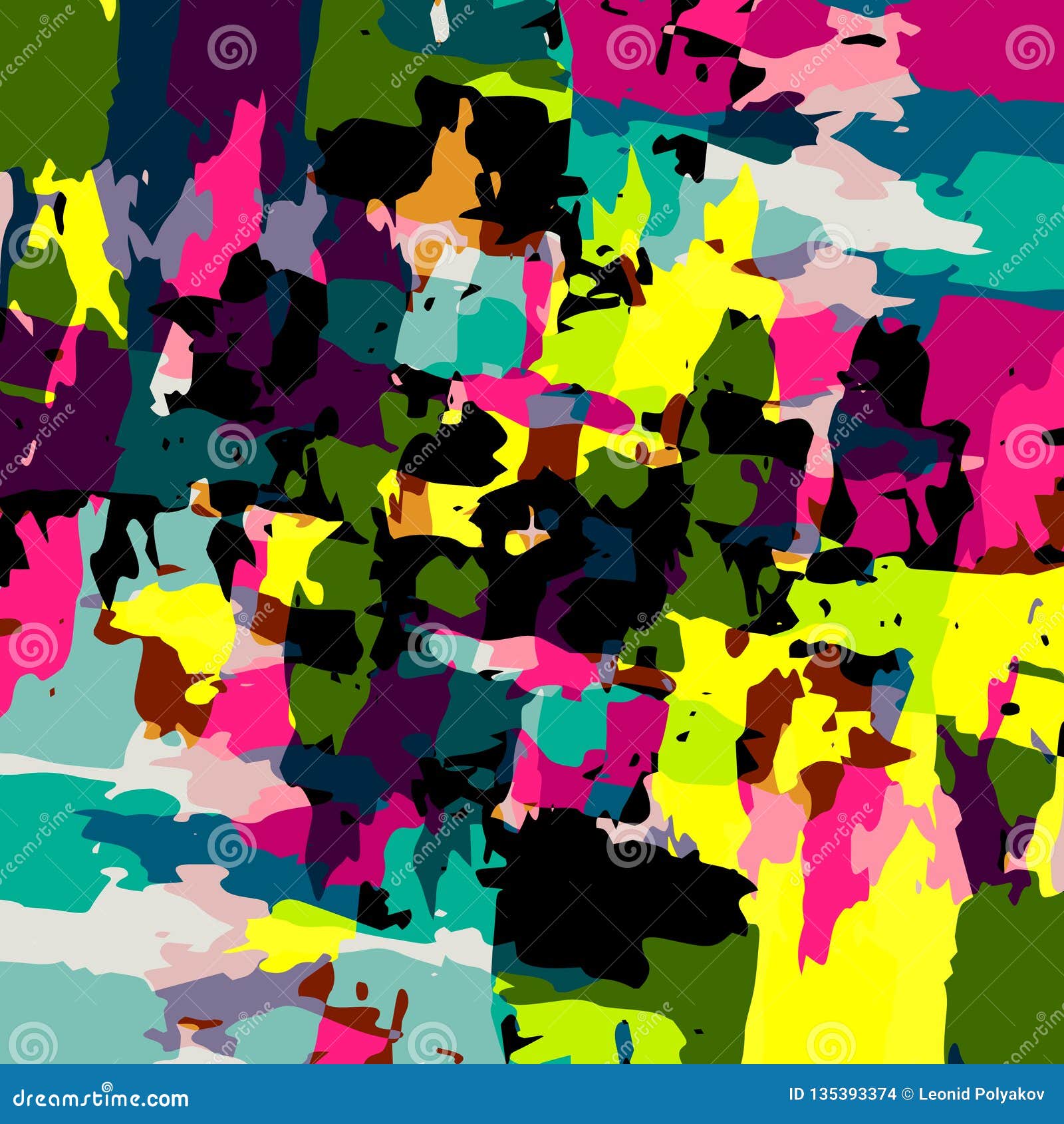 Psychedelic Colored Graffiti Pattern Illustration Stock Illustration ...