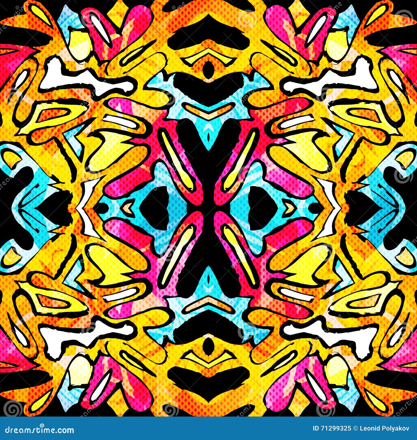 Psychedelic Colored Graffiti Pattern Vector Illustration Stock Vector ...