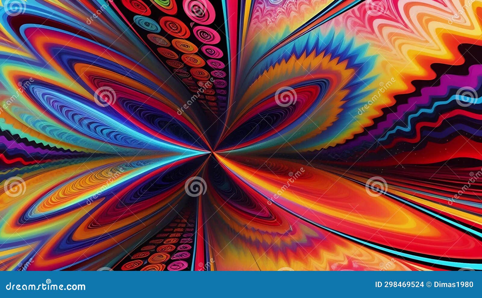 Psychedelic Colorful Animation with Brightly Colored Loops. AI ...