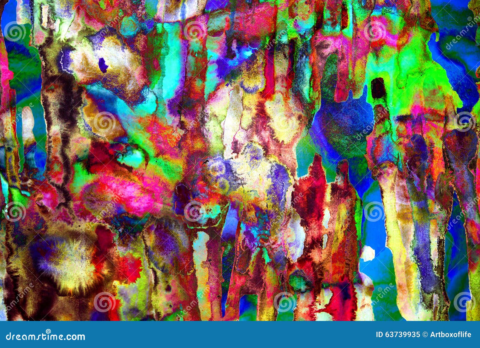 Psychedelic Colorful Art Abstract Stock Image - Image of bright, paint ...