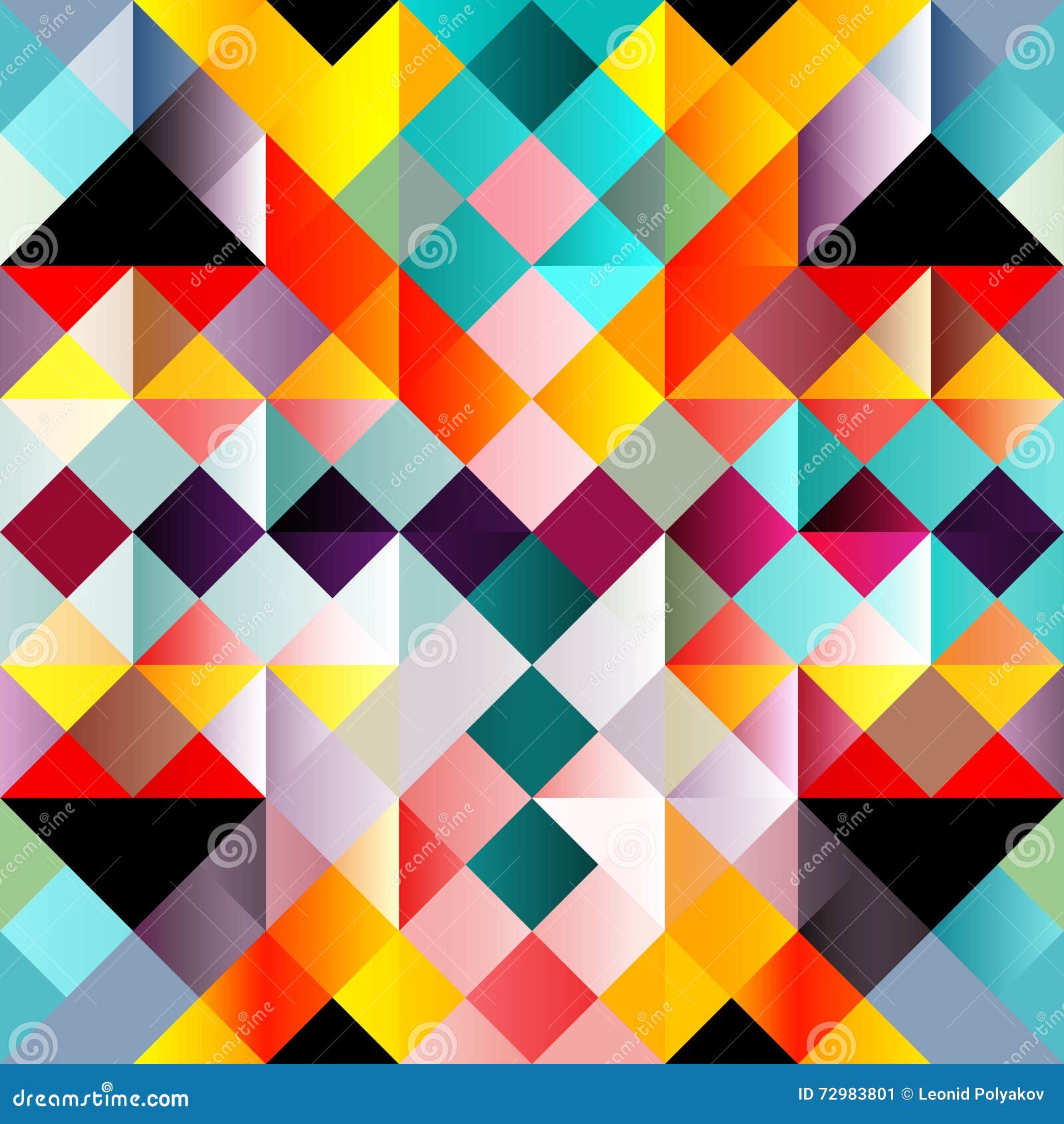 Psychedelic Colorful Geometric Seamless Pattern Stock Vector ...