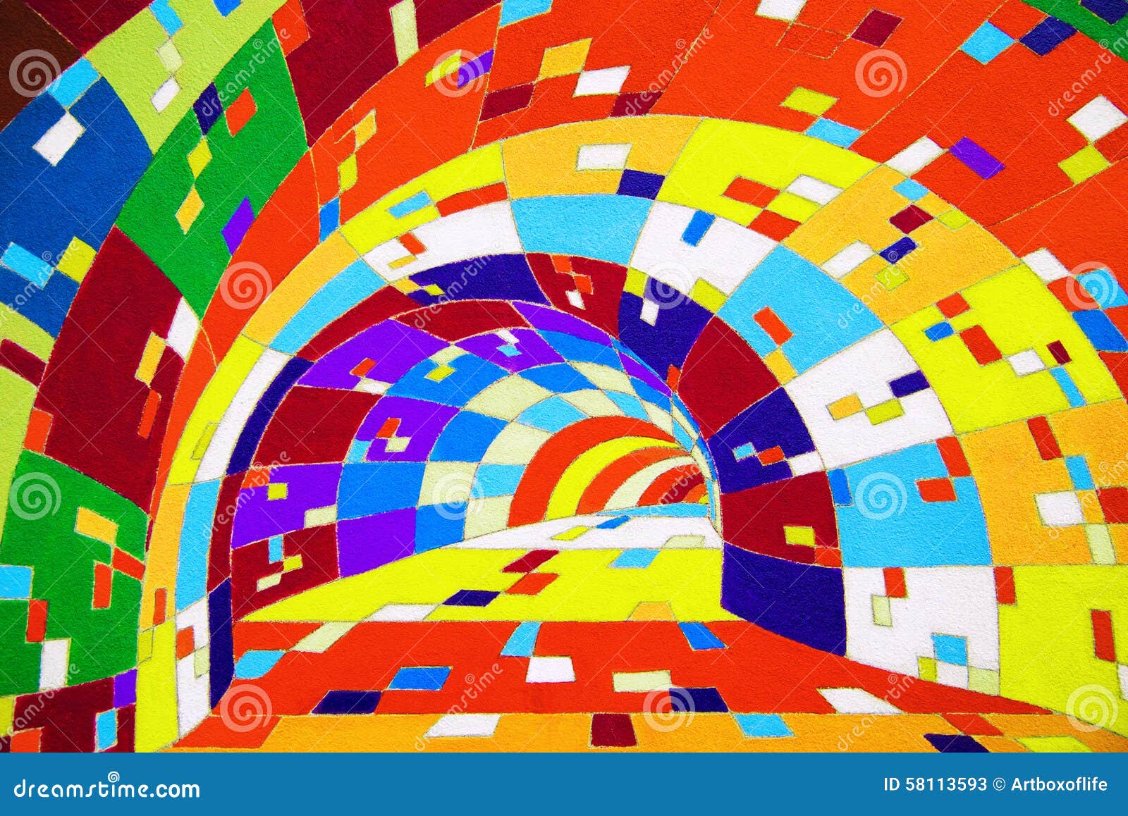 Psychedelic Colorful Tunnel Stock Image - Image of oilpaint, tunnel ...