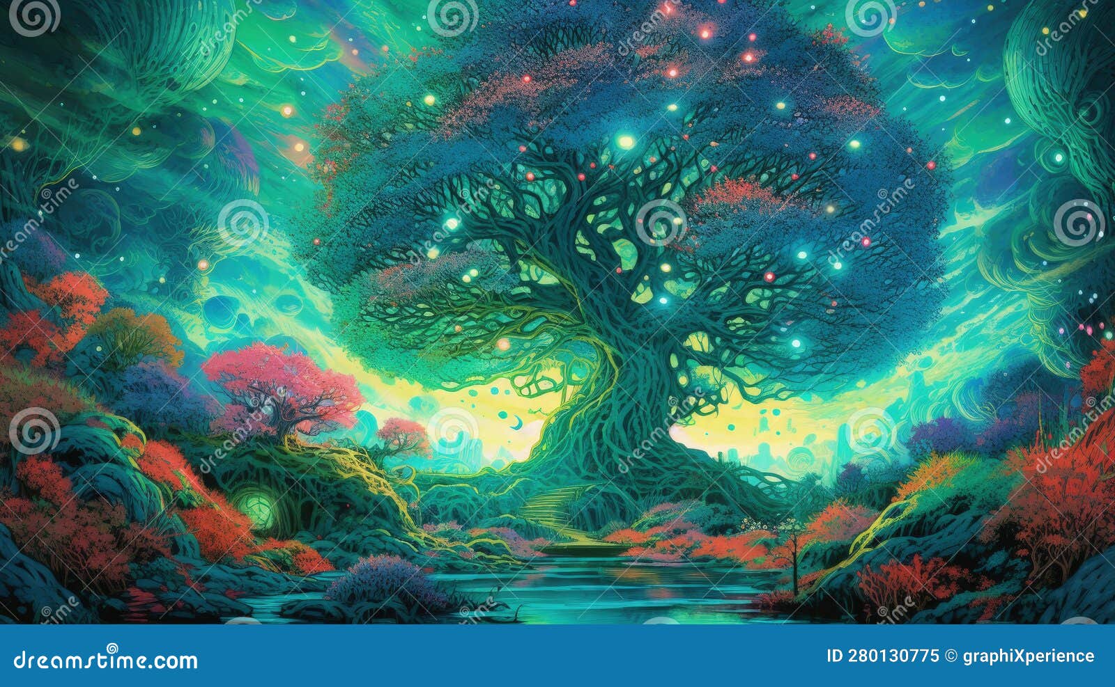 The Psychedelic Cosmos of Nature Stock Image - Image of teeming, vast ...