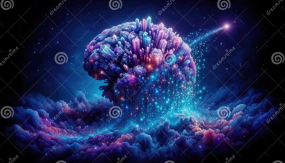 Psychedelic Crystal Brain, Mind Universe, Astral Projection, Abstract ...