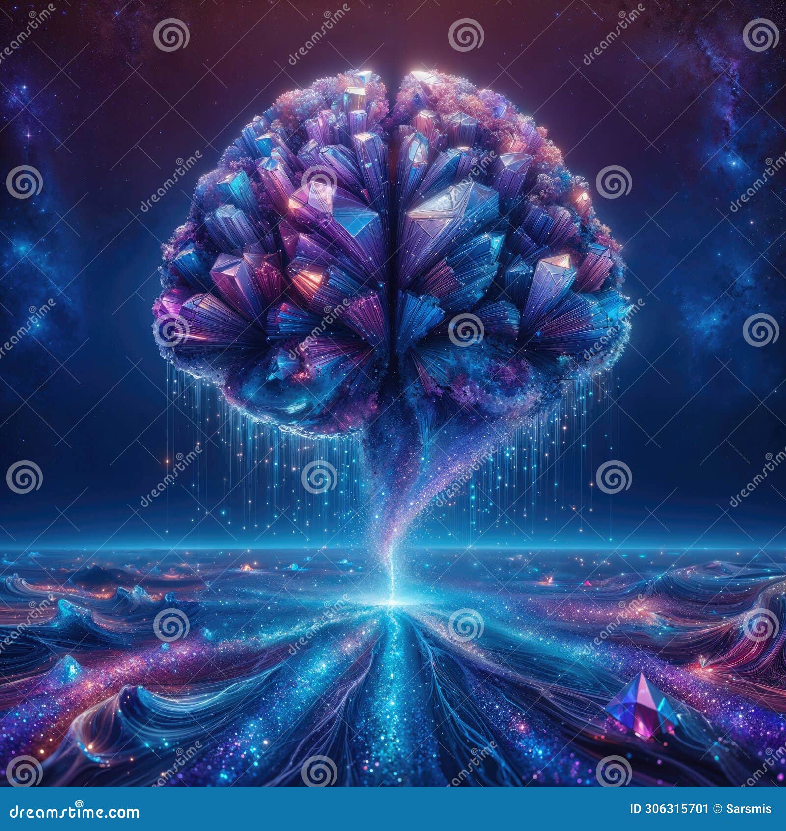 Psychedelic Crystal Brain, Mind Universe, Astral Projection, Abstract ...