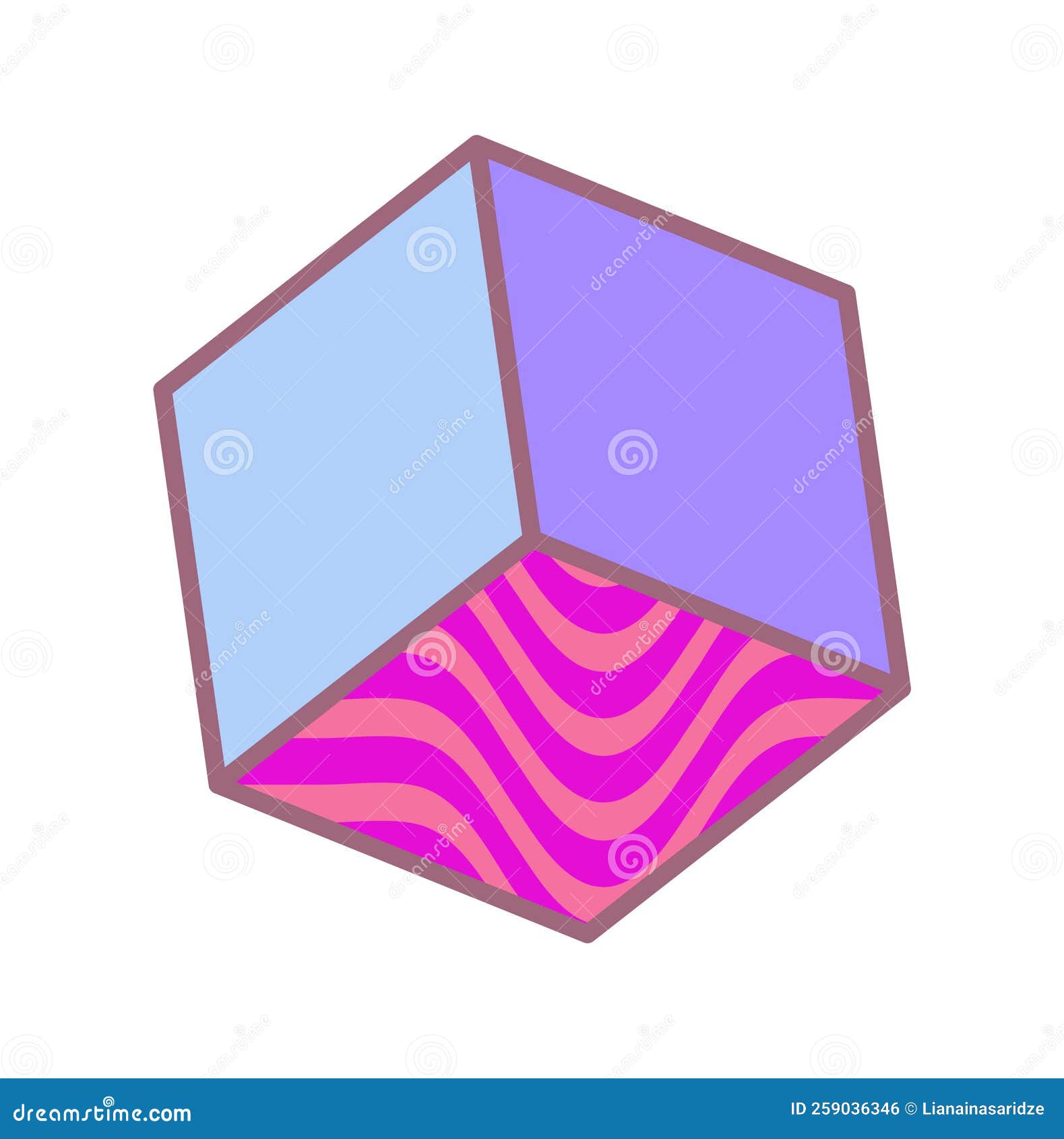 Psychedelic cube concept stock vector. Illustration of element - 259036346