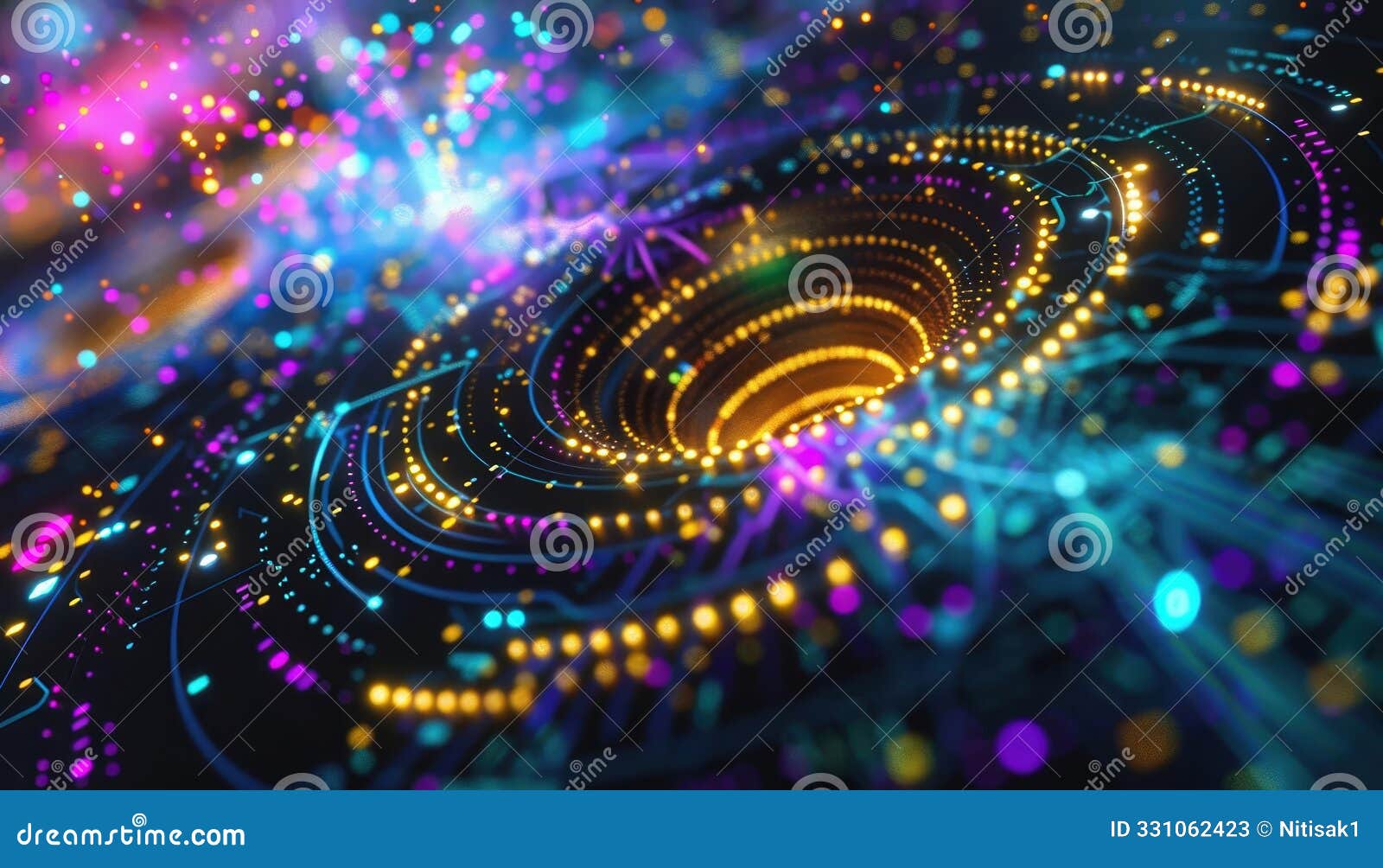 Psychedelic 3D Model Of Colorful Data Streams Flowing Through An ...