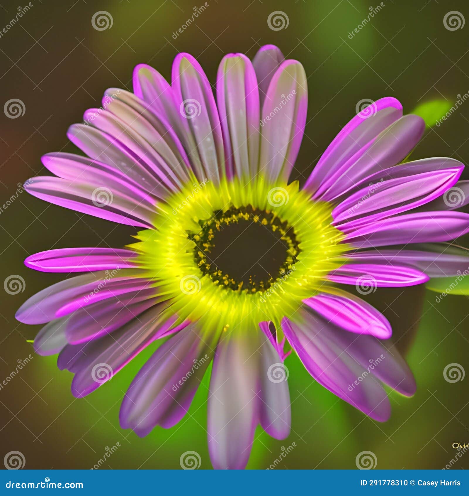 Psychedelic Daisy stock illustration. Illustration of green - 291778310
