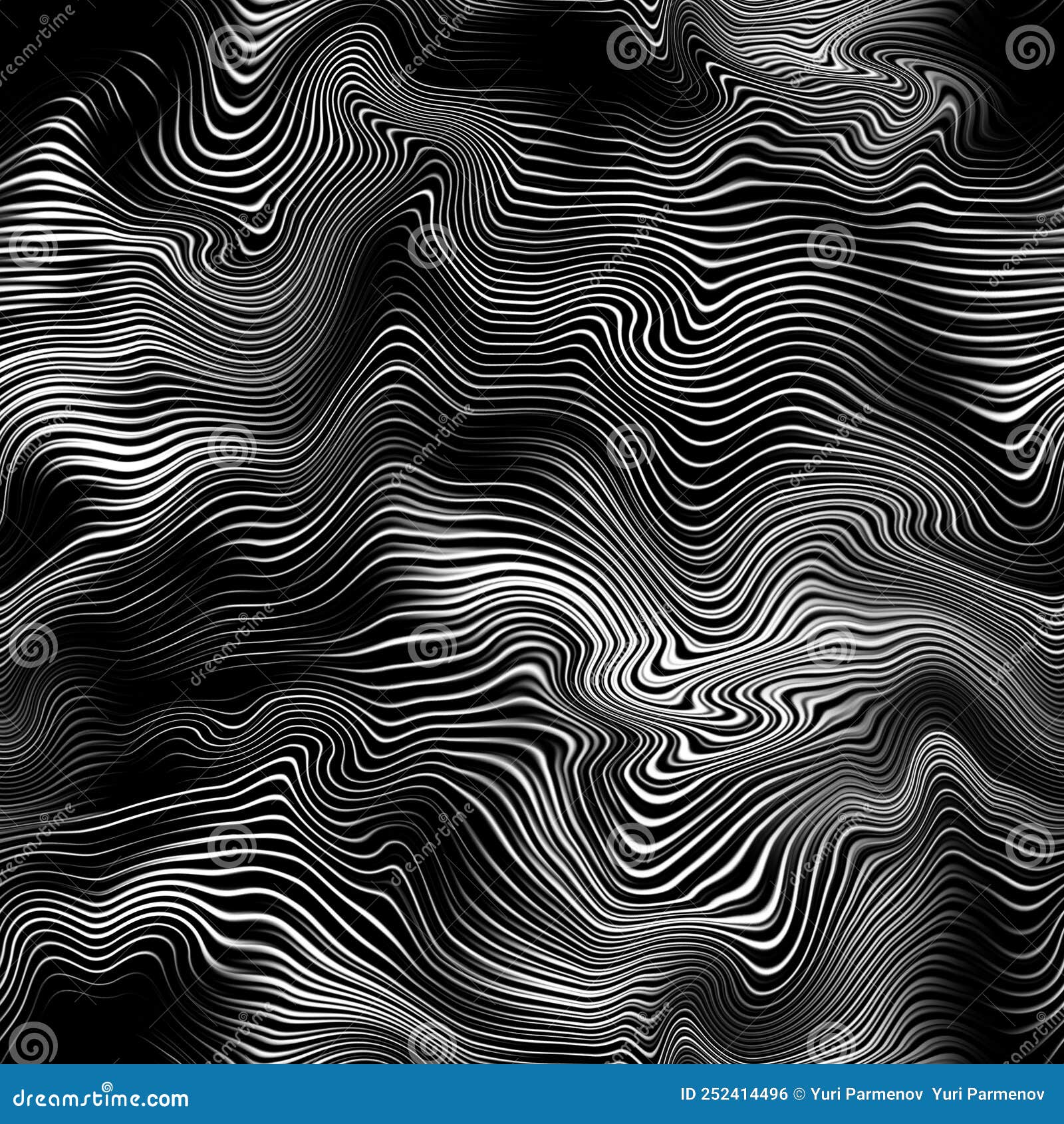 Psychedelic Distorted Lines Seamless Texture With Moire Effect