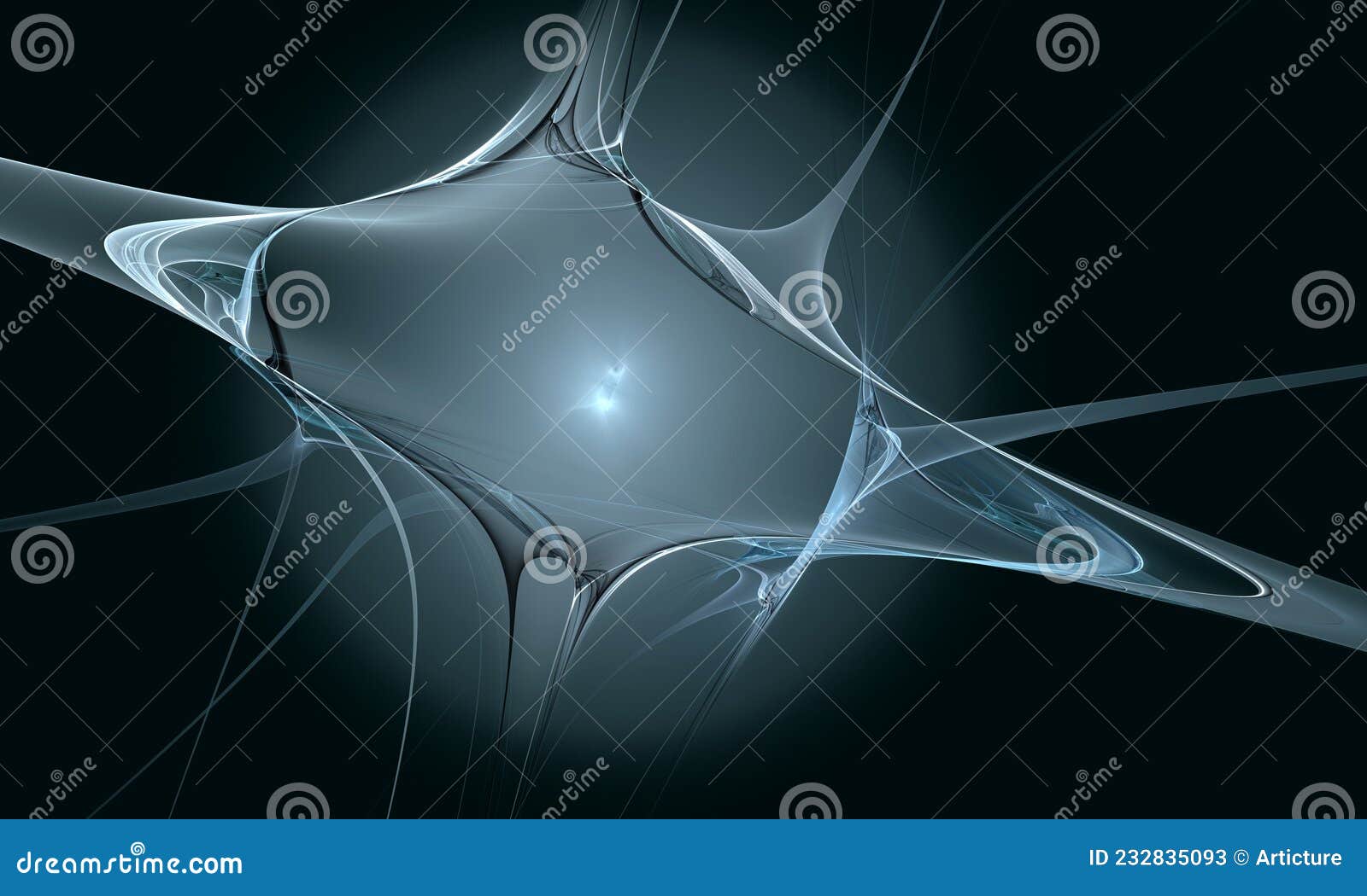 Psychedelic Distortion of Celestial Substance in Icy Blue Color in Deep ...