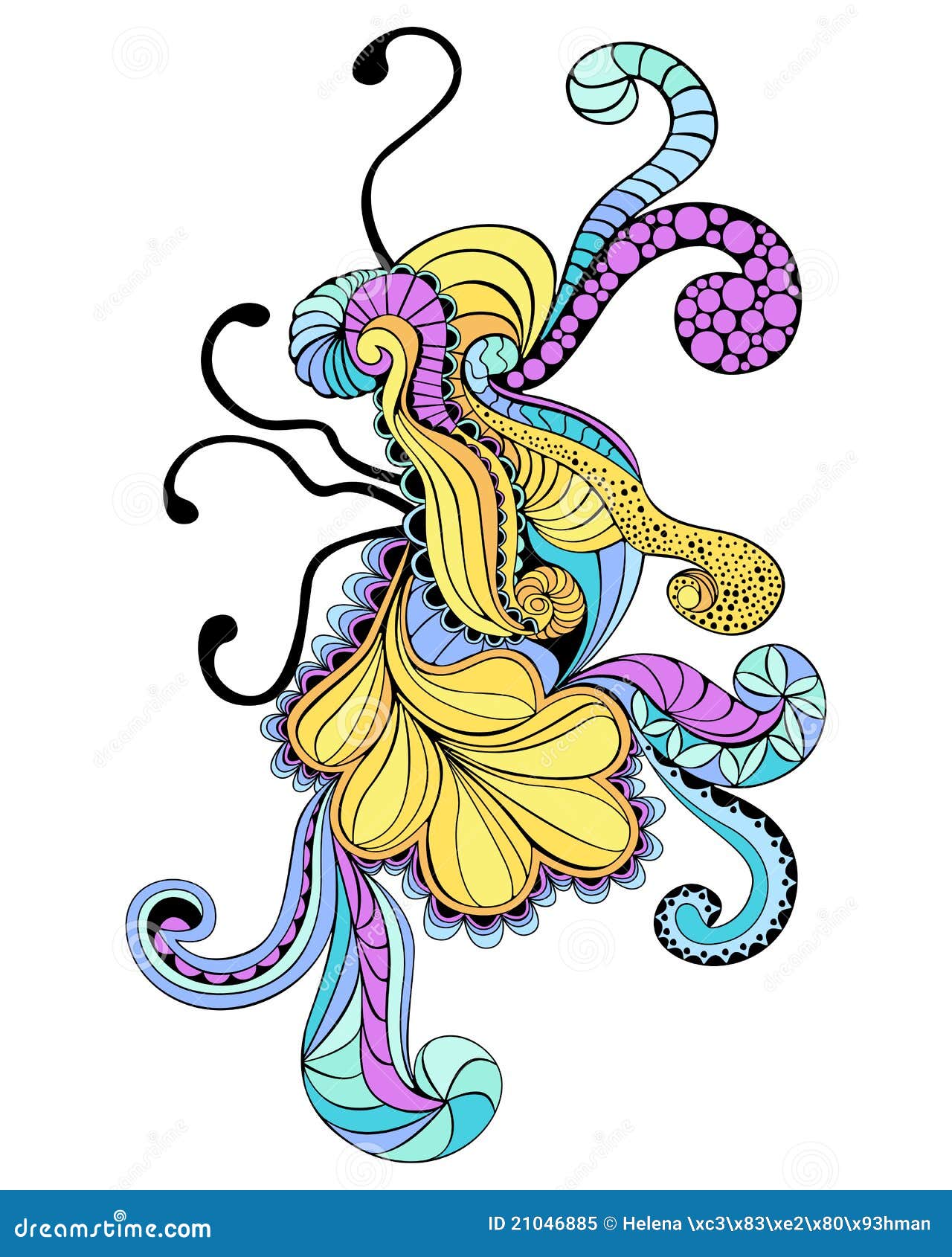 Psychedelic doodle stock vector. Illustration of chequered - 21046885