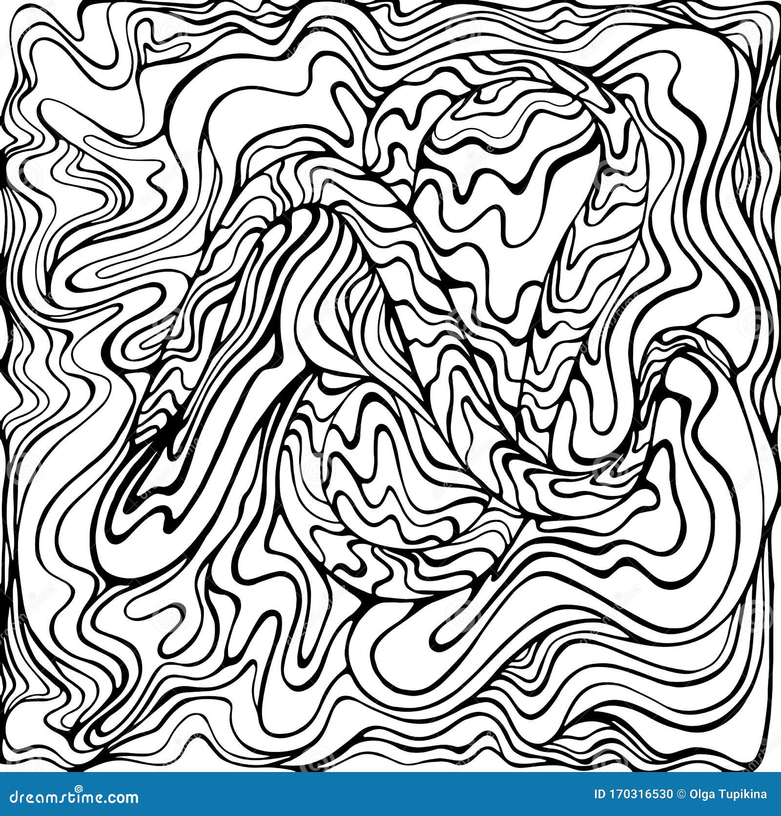 Psychedelic Doodle Crazy Maze Wave Texture. Isolated Pattern Stock ...