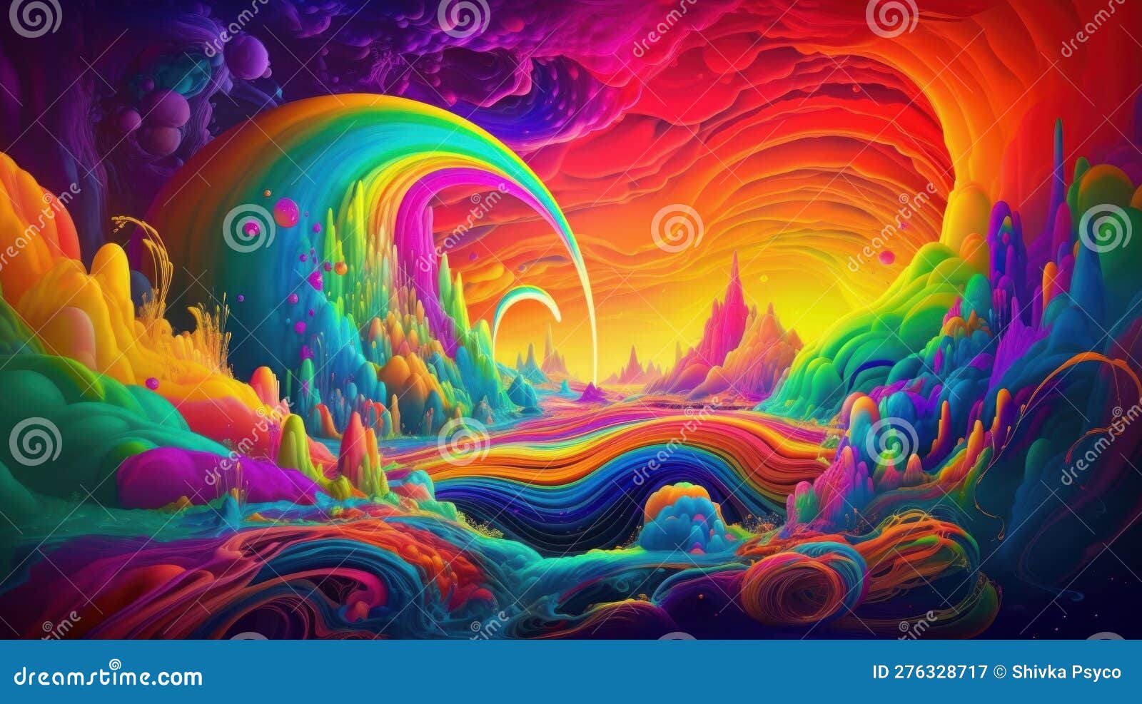 A Psychedelic Dreamscape Colorful Planet Earth Generative AI Stock ...