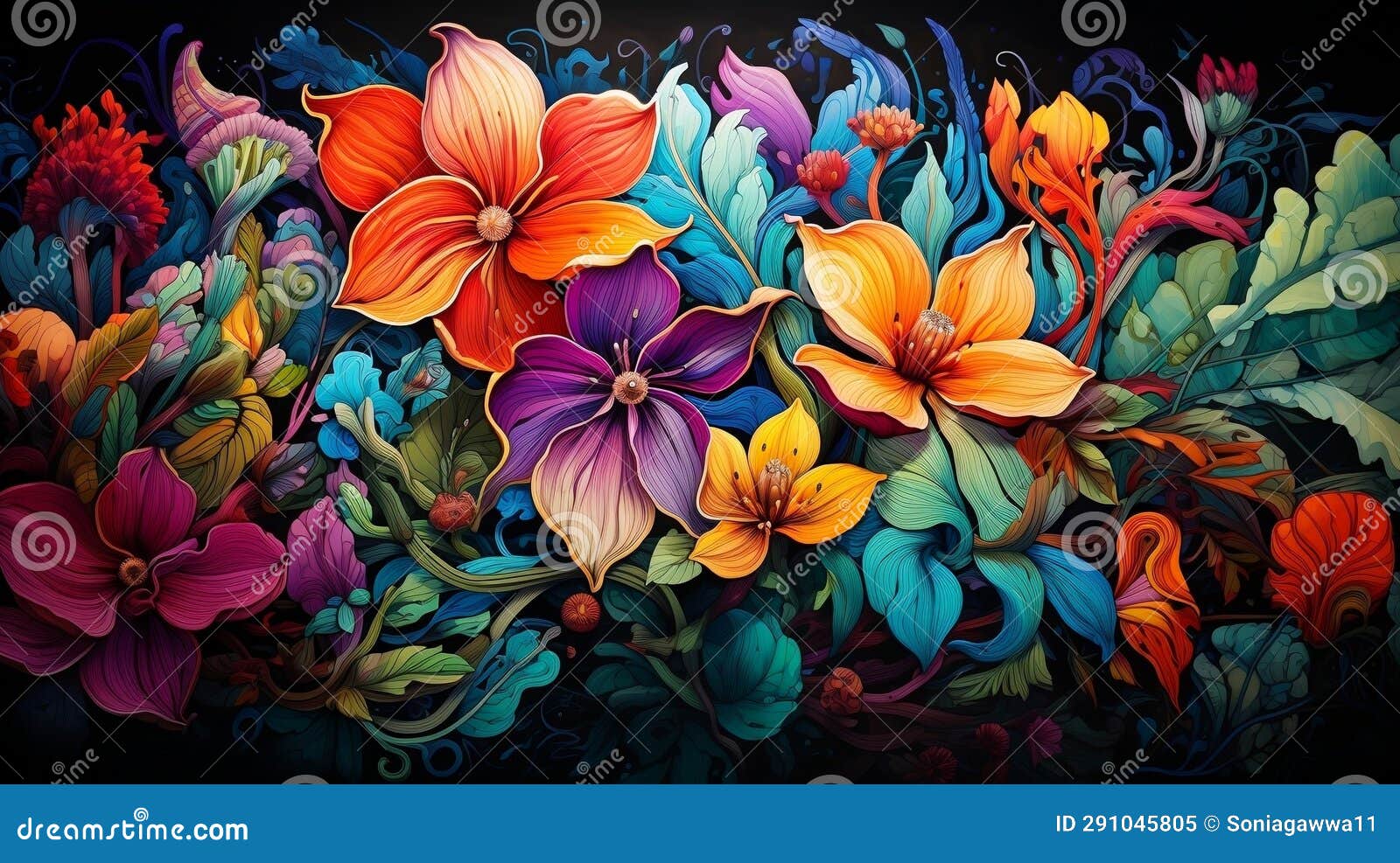 A Psychedelic Dreamscape of Morphing Flowers and Plants in a Vivid ...