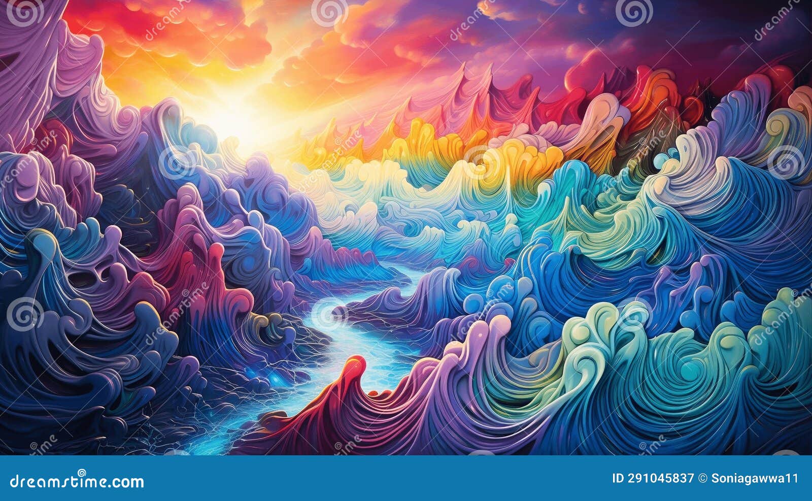 Psychedelic Dreamscape with Swirling Vortexes and Geometric Patterns in ...