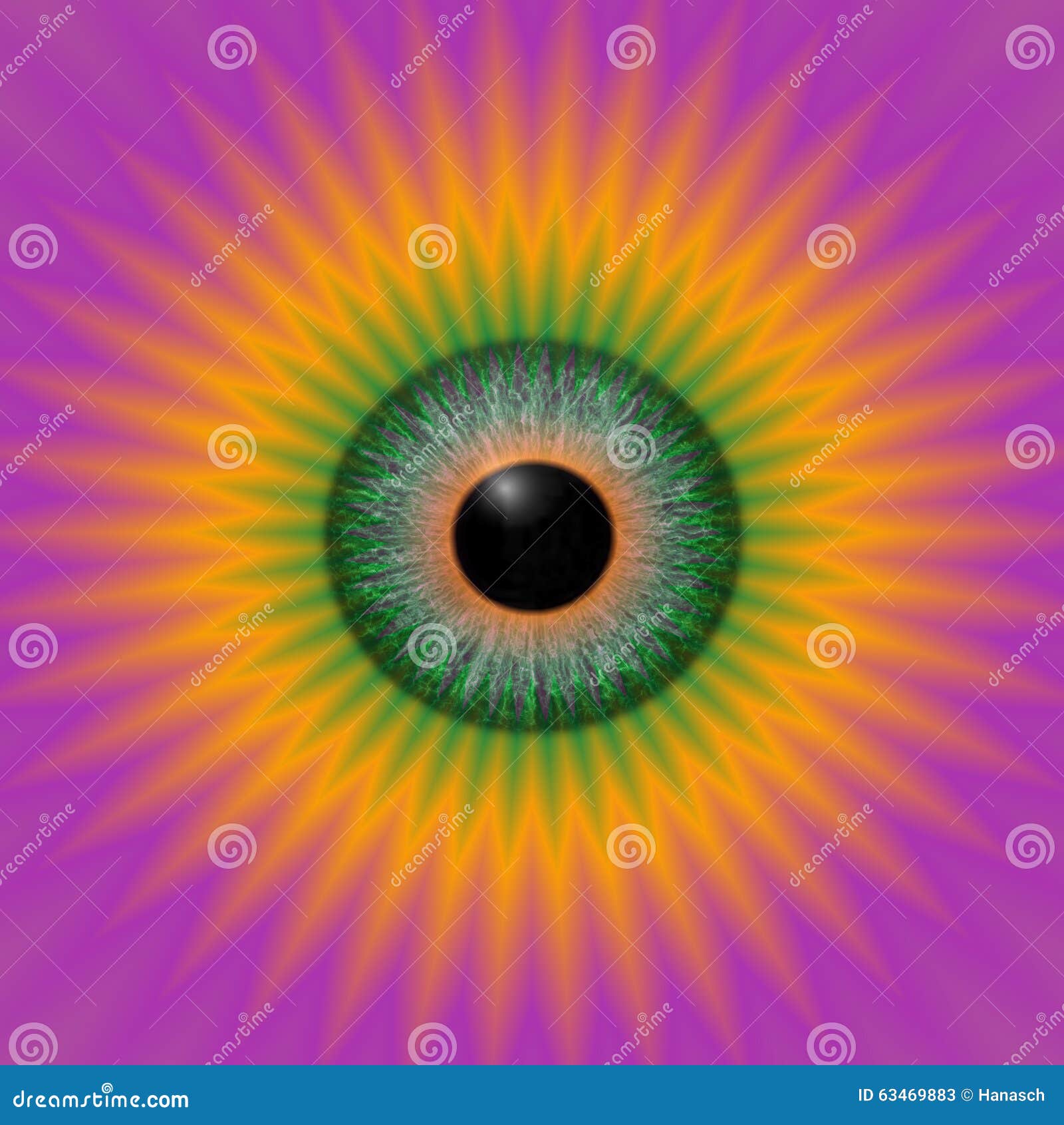 Psychedelic Eye stock illustration. Illustration of purple - 63469883