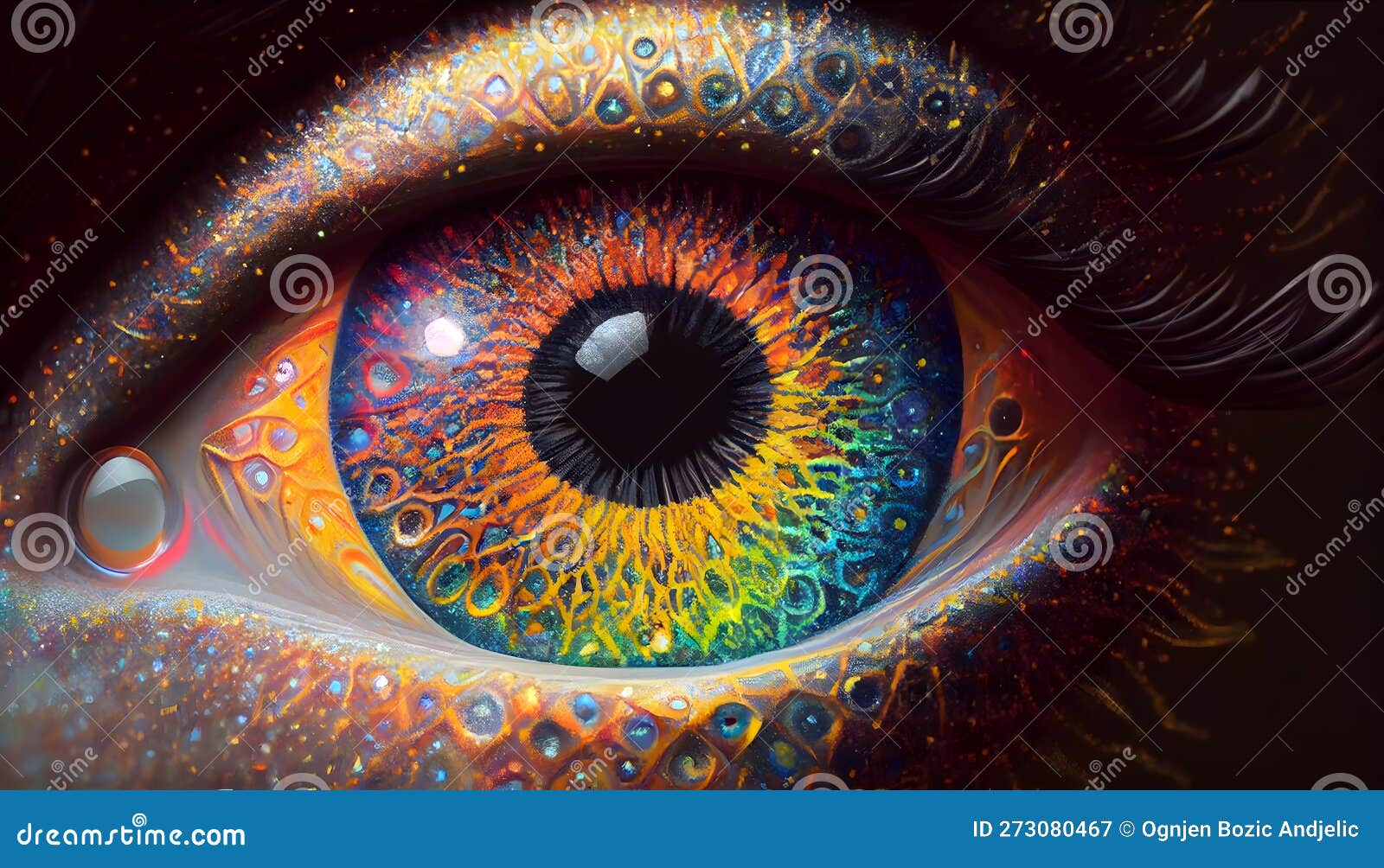 Psychedelic Eye Close Up ,Generative AI Stock Illustration ...